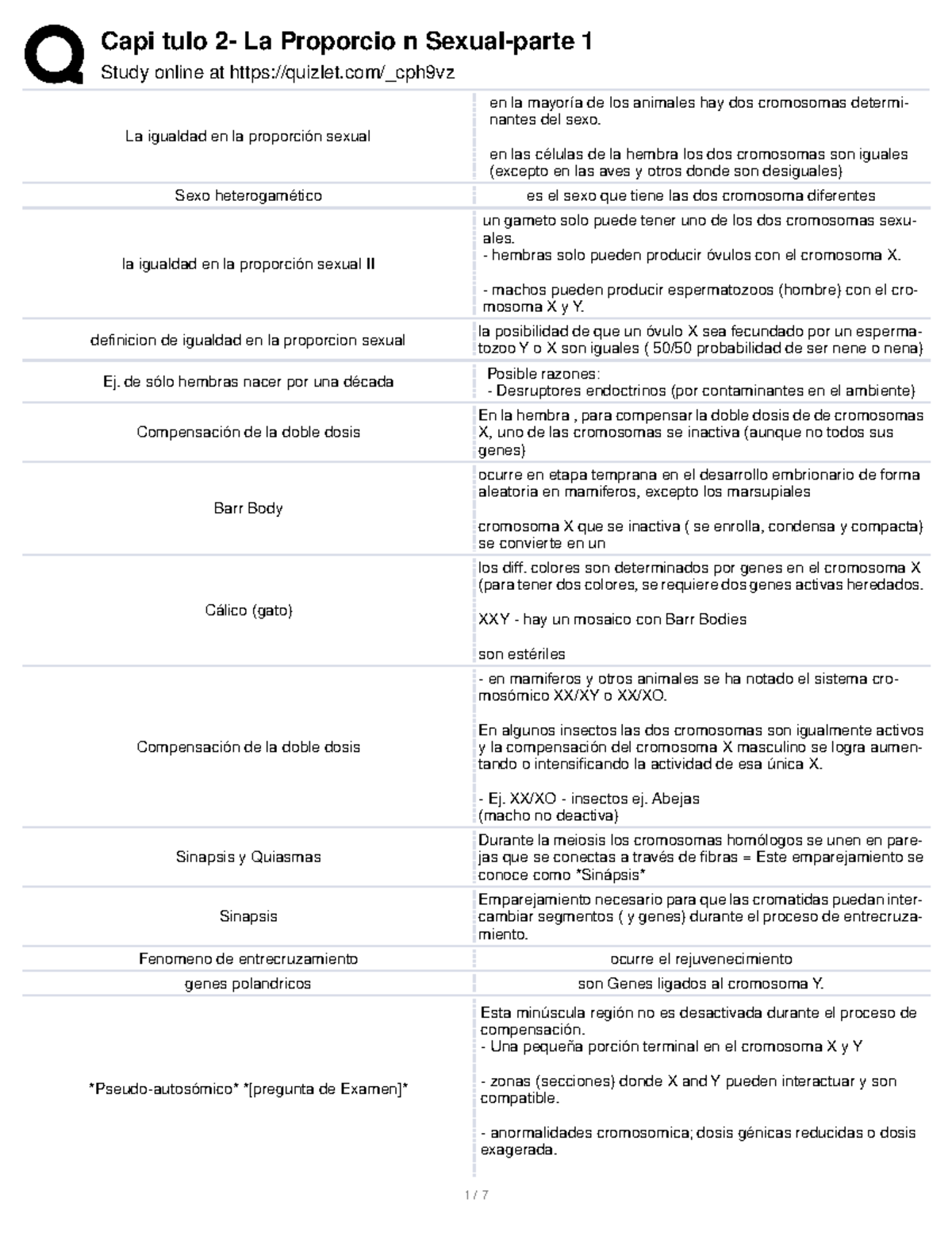 Capt. 2 Proporcion sexual Pt. 1 - Study online at quizlet/_cph9vz La igualdad en la proporción ...