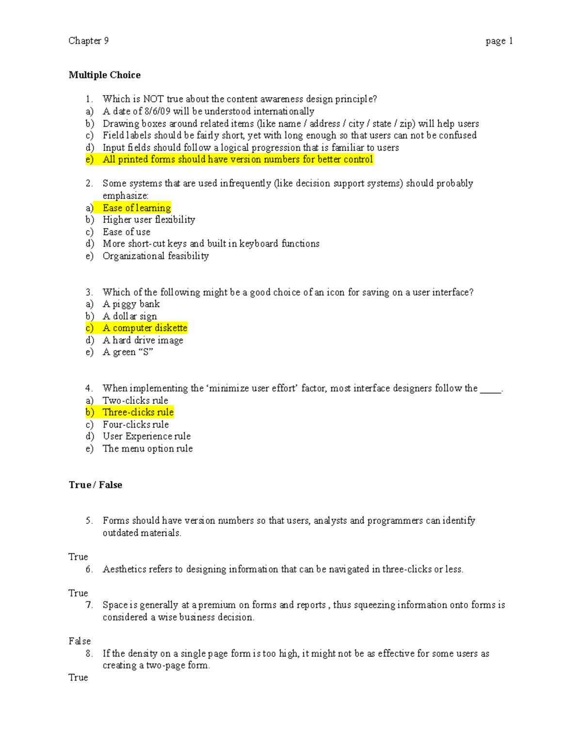 Ch09 - In-class Exercise 1 - Chapter 9 page 1 Multiple Choice 1. Which is NOT true about the ...