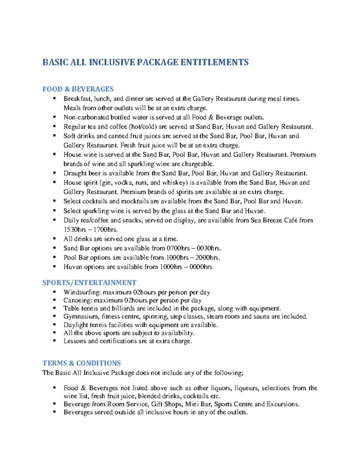 00cea034ed3f1d8efc074c80305581 ef70a1f081 - BASIC ALL INCLUSIVE PACKAGE ...