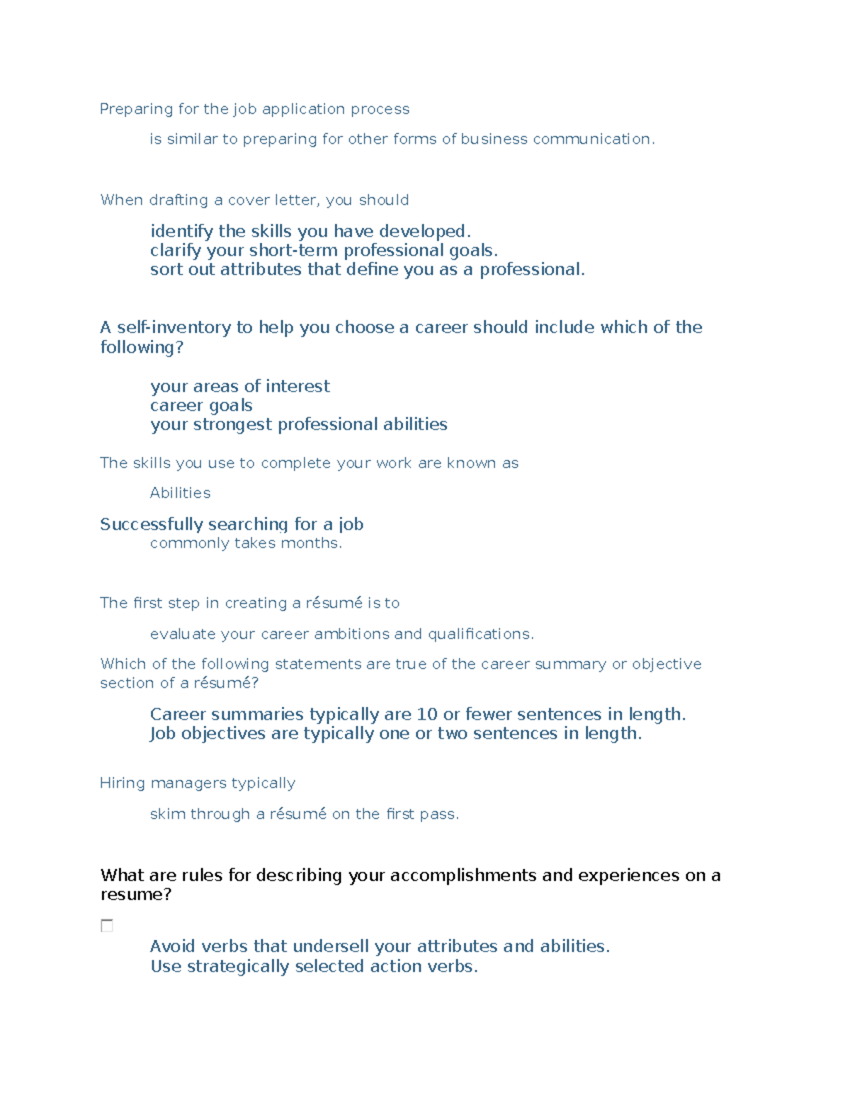 Chapter 16 - Book assignments - Preparing for the job application ...