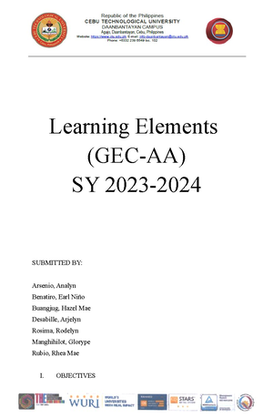 NARRATIVE REPORT - Creating a conducive learning environment is ...