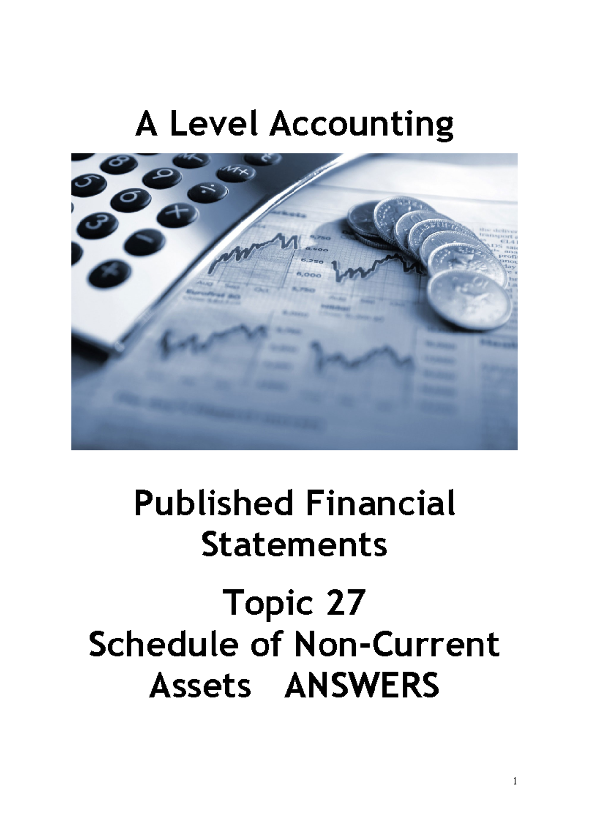 AQA A Level Accounting Topic 27 Schedule OF NON- Current Assetsanswers ...