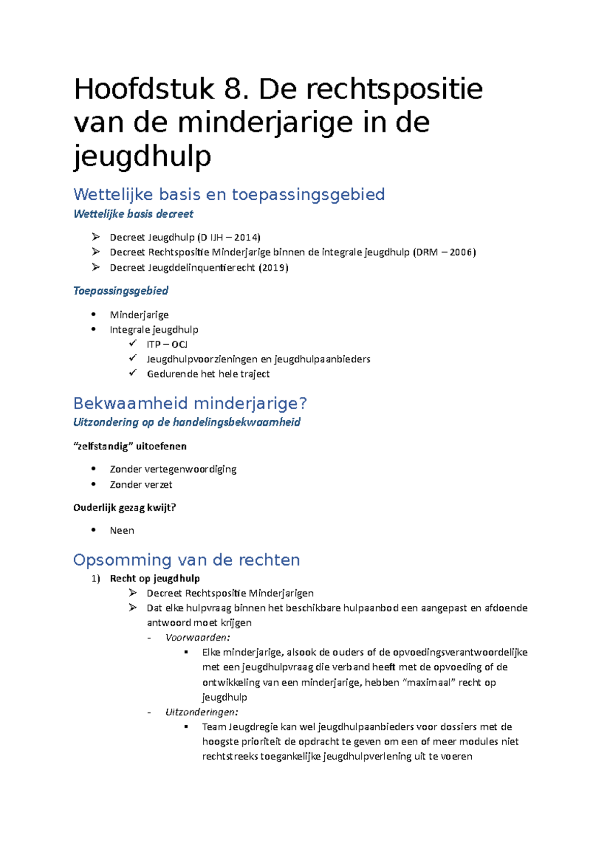 Hoofdstuk 8 Jeugdrecht en jeugdcriminologie - Hoofdstuk 8. De ...