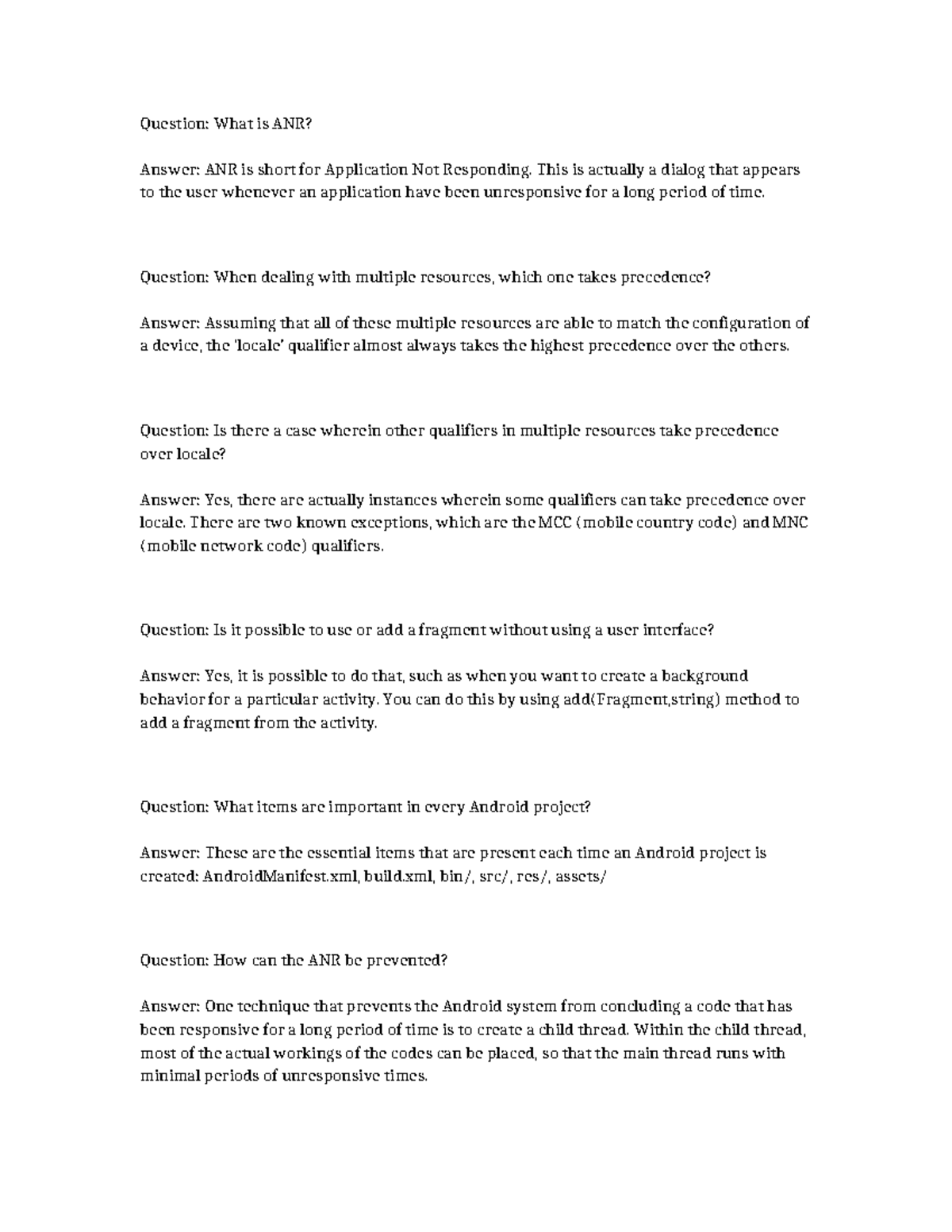 Ineradicable pampering unmoated - Question: What is ANR? Answer: ANR is ...