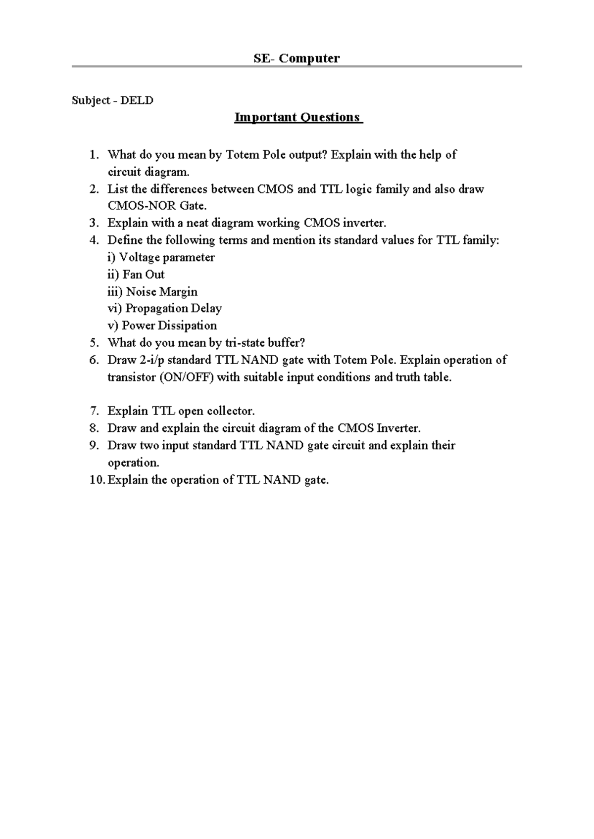 DELD Chapter 5 Questions - SE- Computer Subject - DELD Important ...