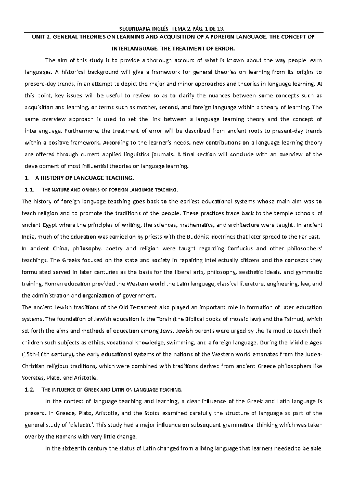 Tema 2 oposiciones secundaria ingles - SECUNDARIA INGLÉS. TEMA 2. PÁG ...