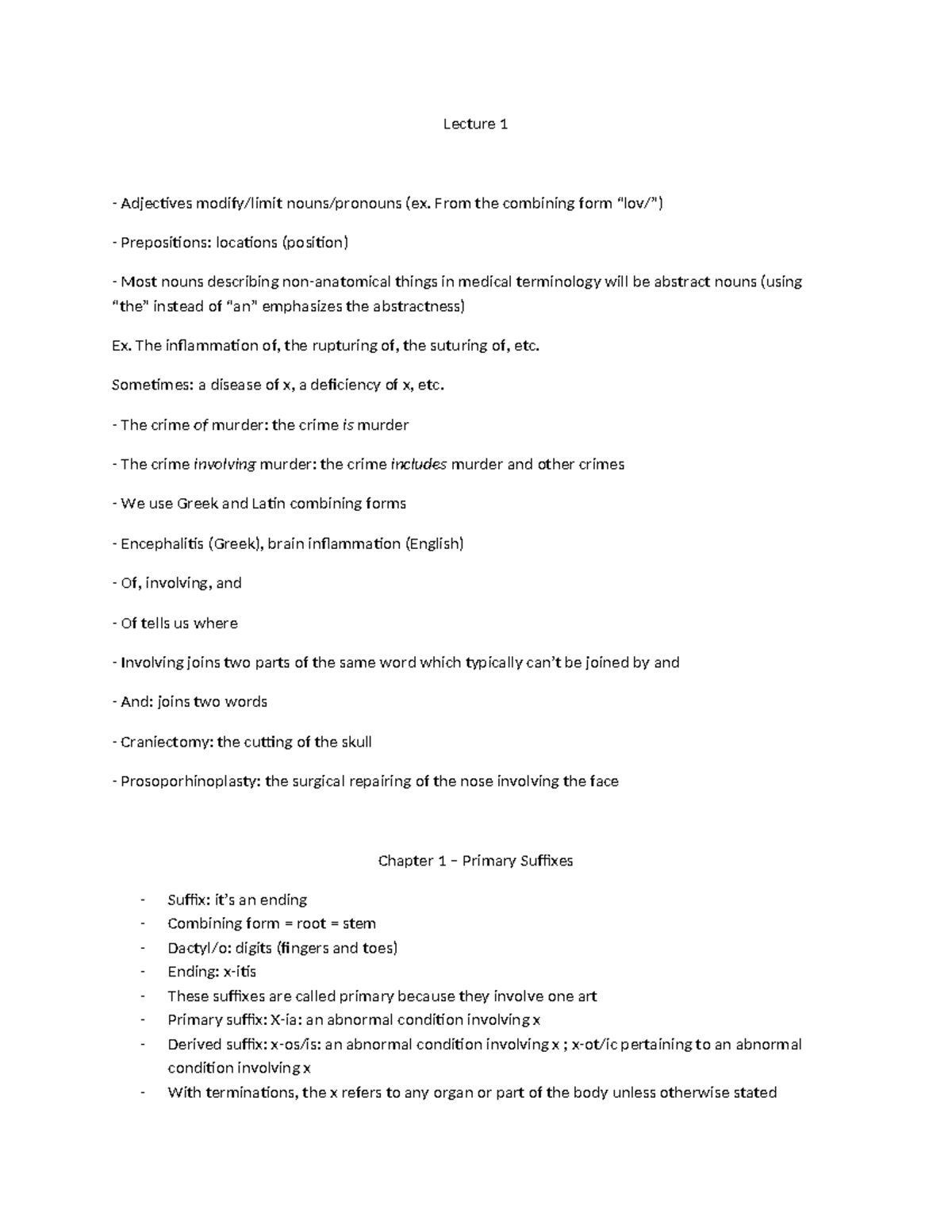 Lesson 1 of CLA2170 - Lecture 1 Adjectives modify/limit nouns/pronouns ...