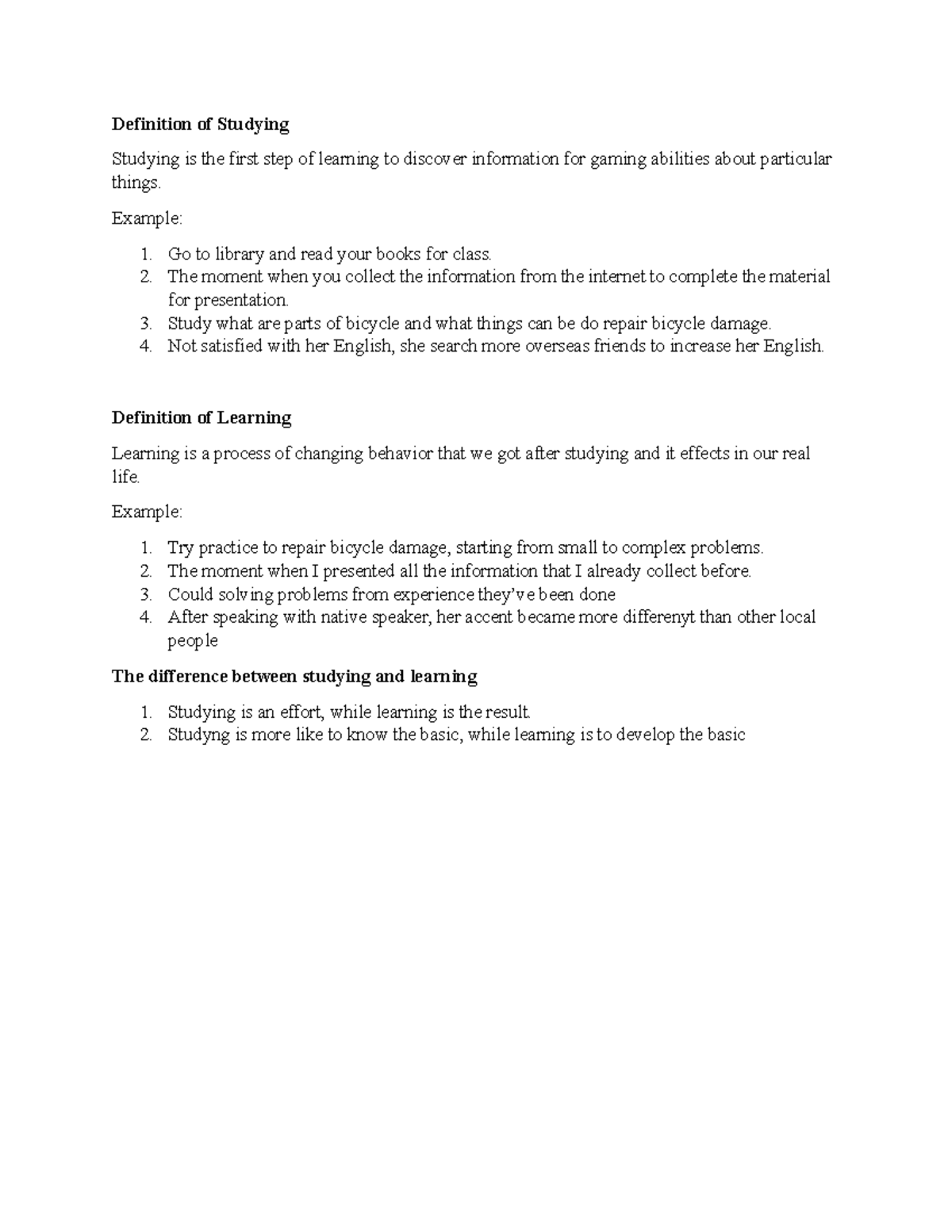 Studying and Learning Definition - Definition of Studying Studying is ...