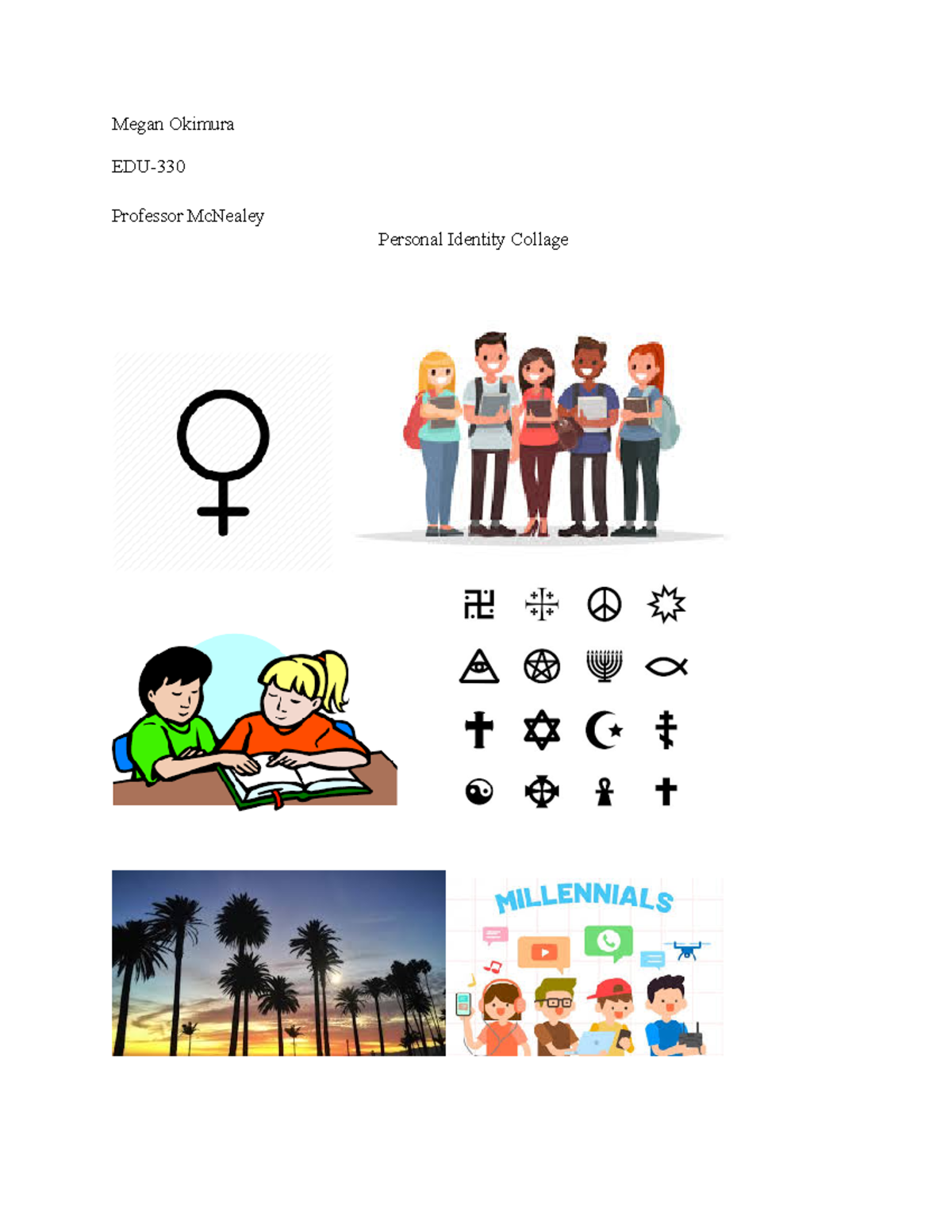 Personal Identity Collage - Megan Okimura EDU- Professor McNealey ...