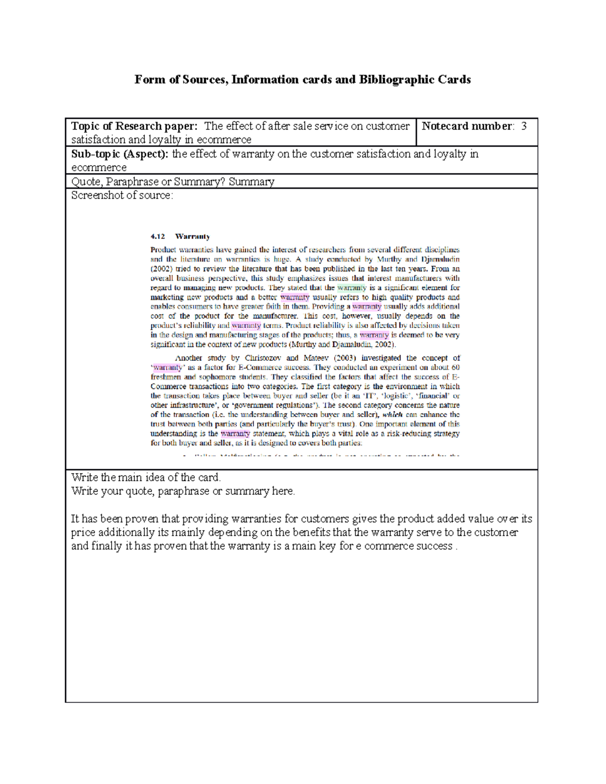 7. (form) Template of Sources Note Cards - Form of Sources, Information ...