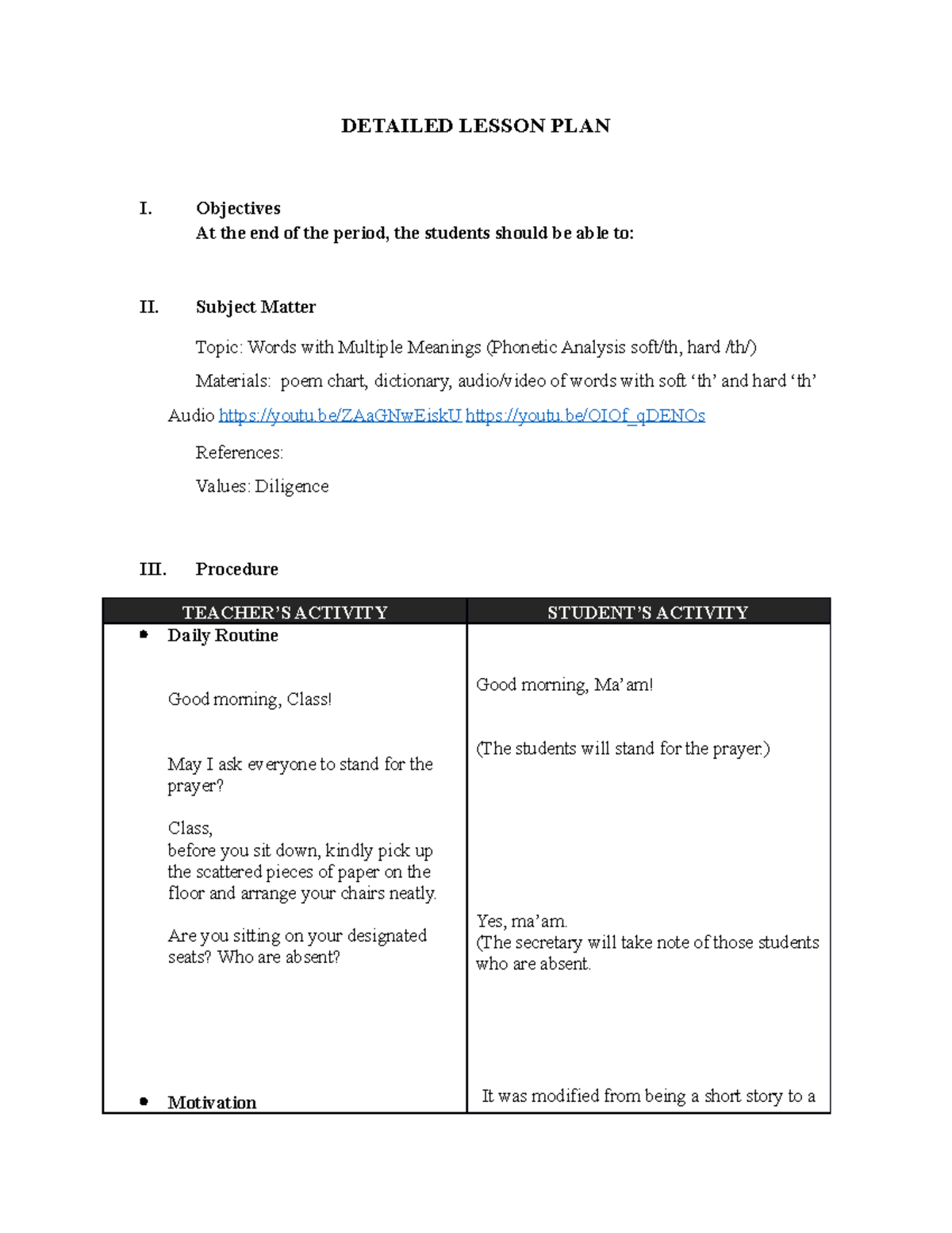 A Detailed Lesson PLAN IN Grade 9 Englis - Bachelor of Secondary ...