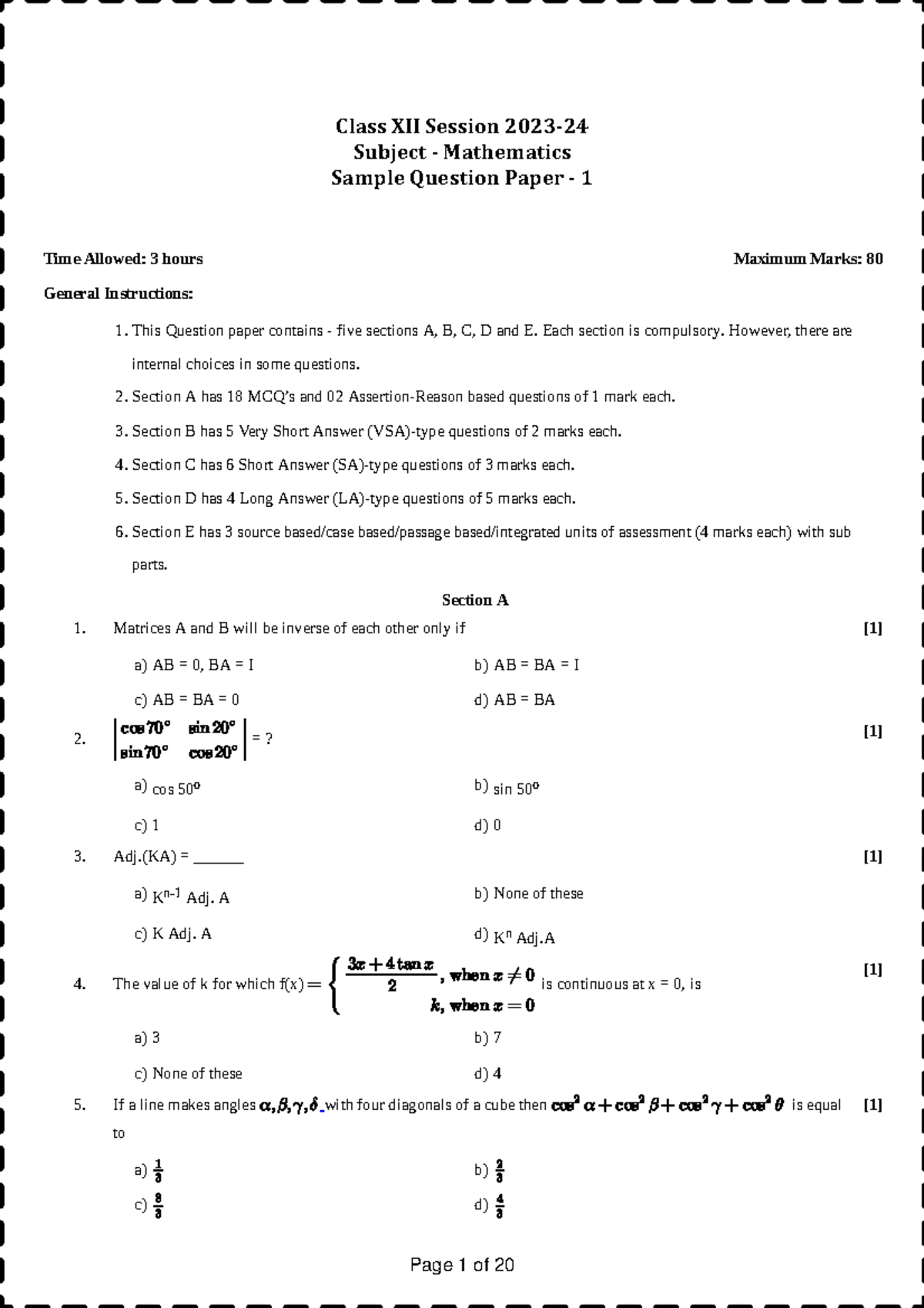 GHme43Gh Uoroeg 3EI3VD - Time Allowed: 3 hours Maximum Marks: 80 General Instructions: 1. This ...