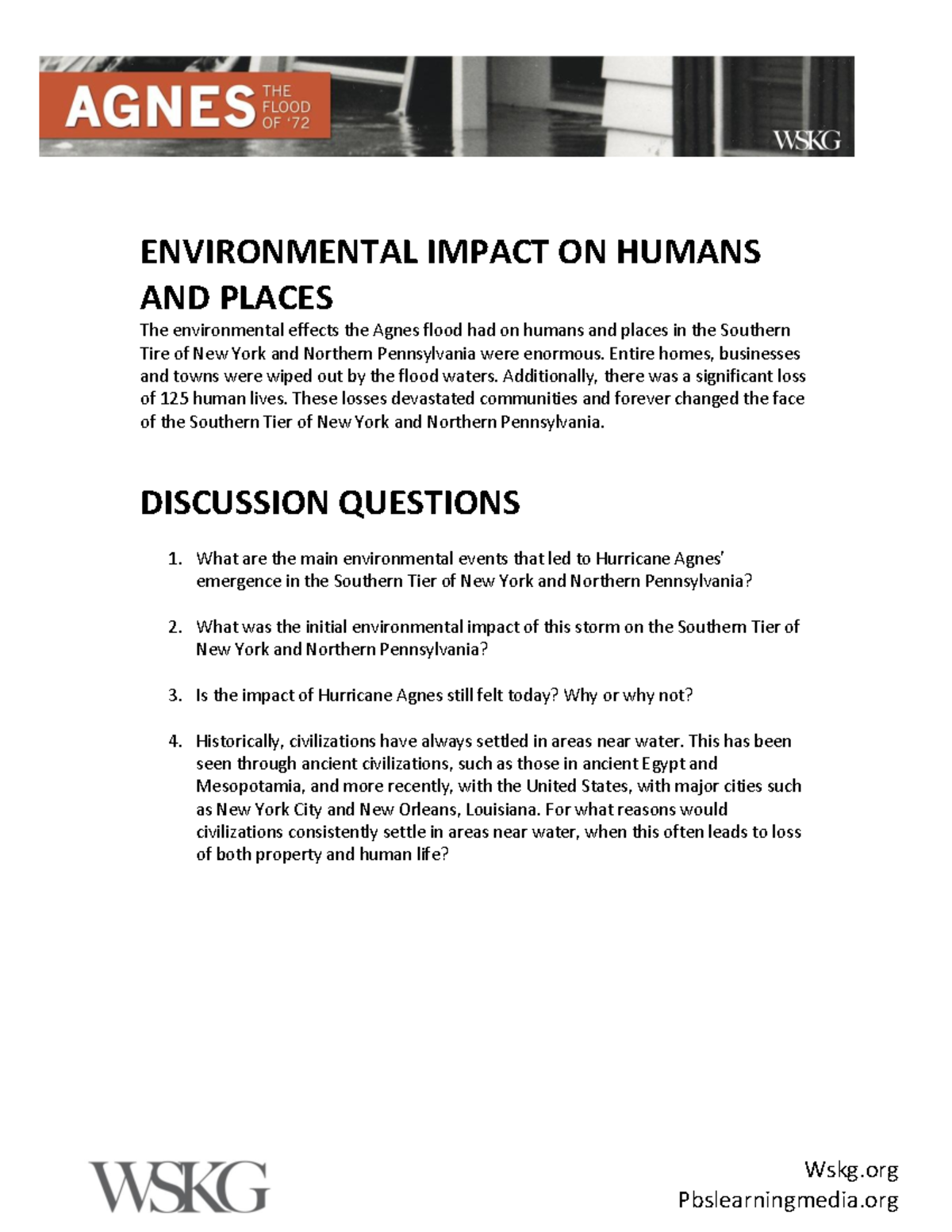 Environment- discussion Q - ENVIRONMENTAL IMPACT ON HUMANS AND PLACES ...