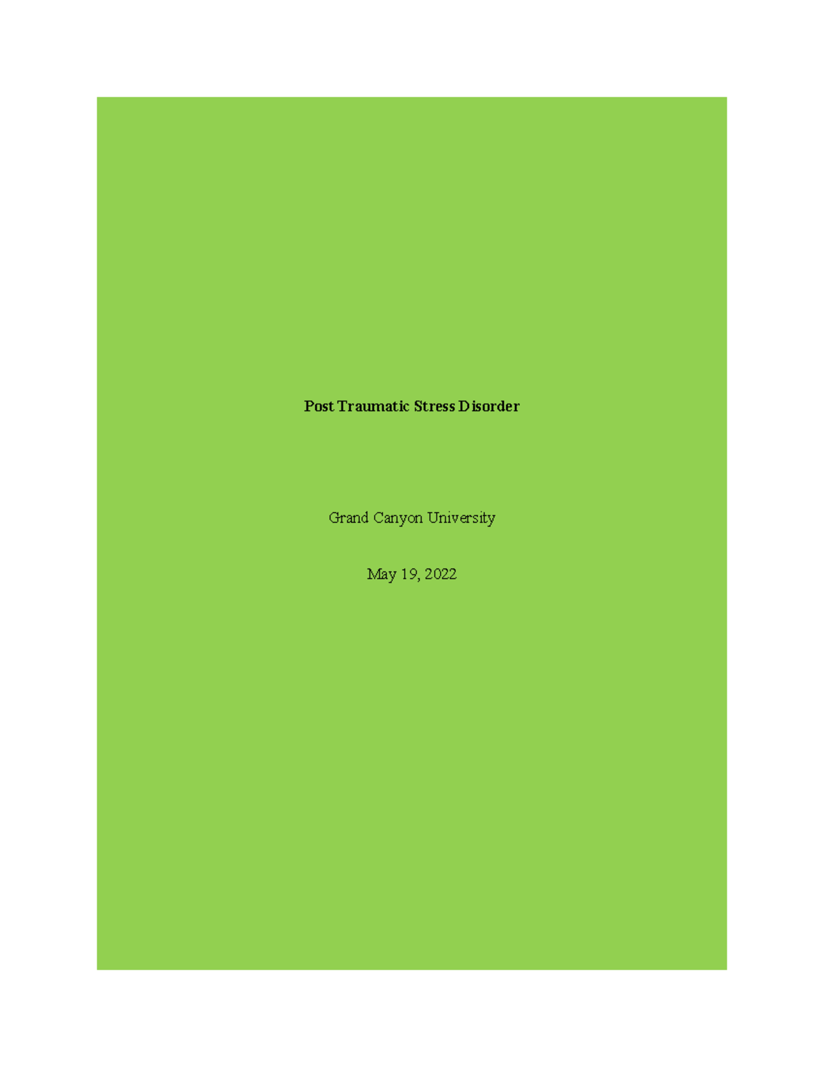 Post Traumatic Stress Disorder Flyer 2022 - Post Traumatic Stress ...