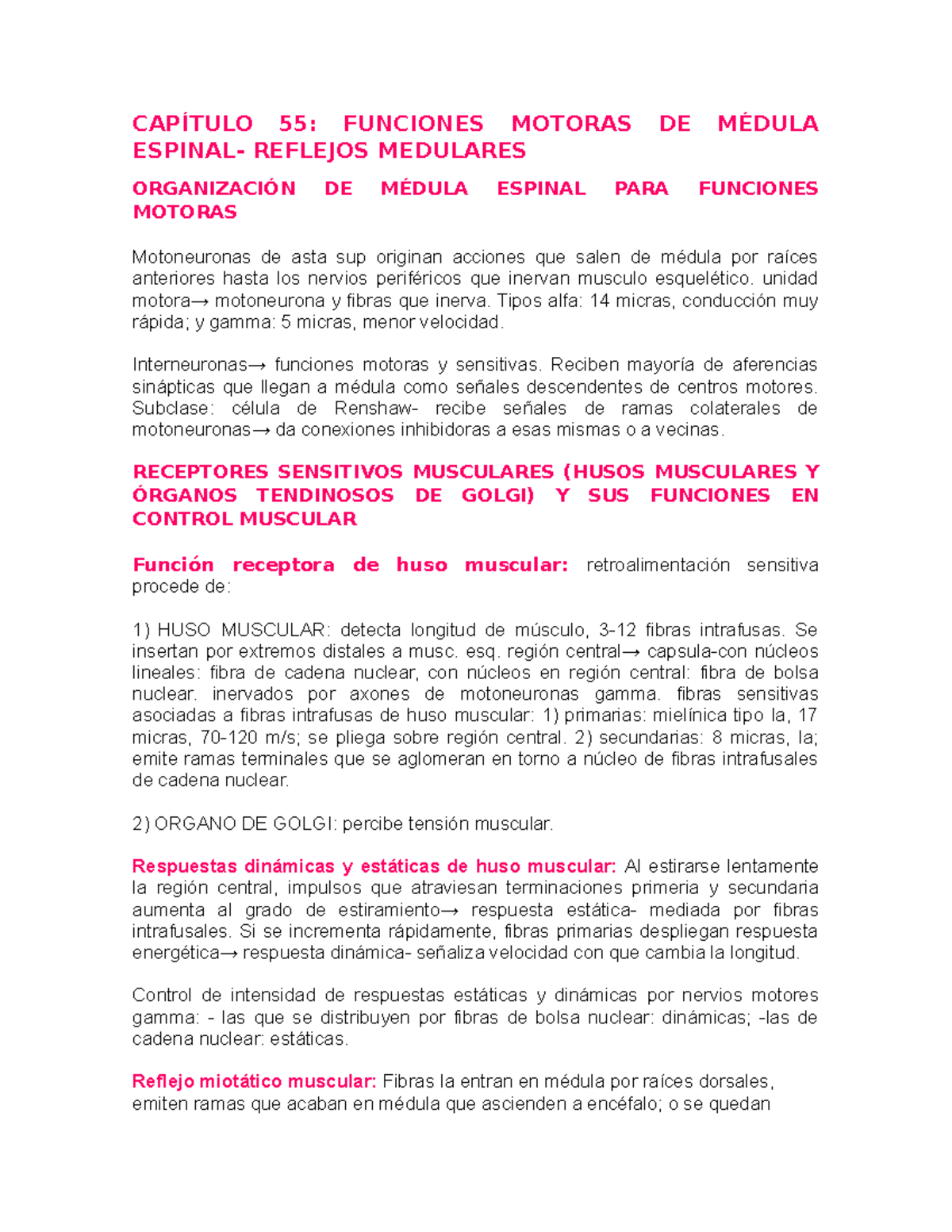 GUYTON- CAPÍTULO 55 Y 56 - CAPÍTULO 55: FUNCIONES MOTORAS REFLEJOS MEDULARES ORGANIZACIÓN ...