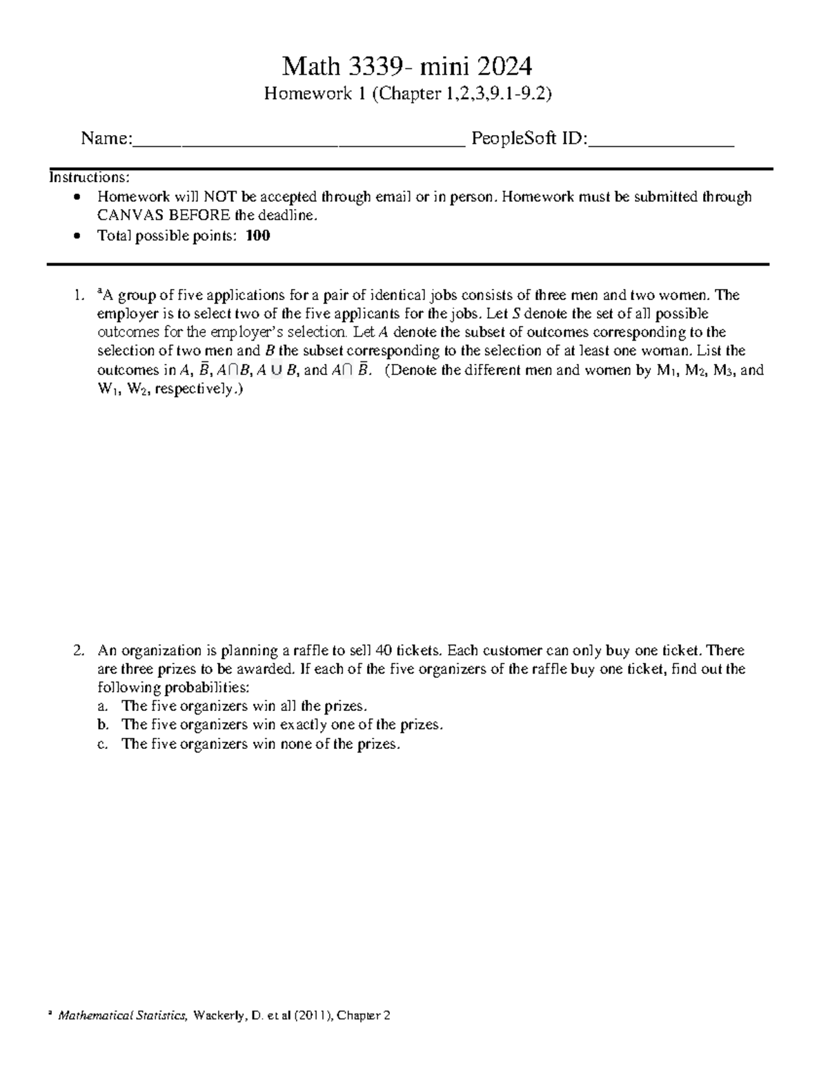 Hw1 mini2024 - Math 3339 - mini 2024 Homework 1 (Chapter 1,2,3,9.1-9 ...