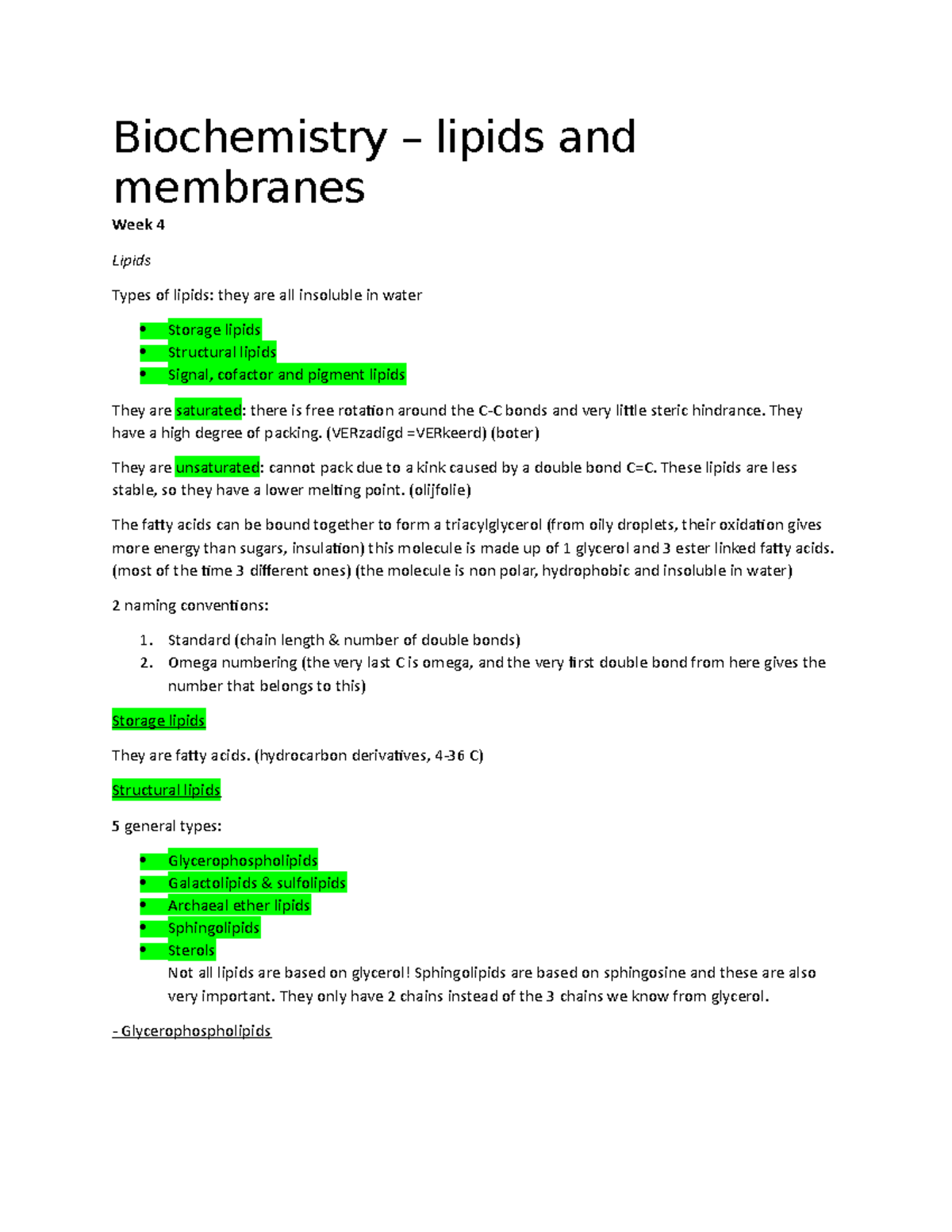 Biochemistry - lipids and membranes - Biochemistry – lipids and ...