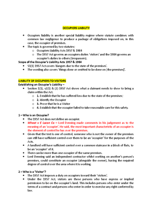 Law of Tort - Case Studies - Law of Tort – Case Studies Assault ...