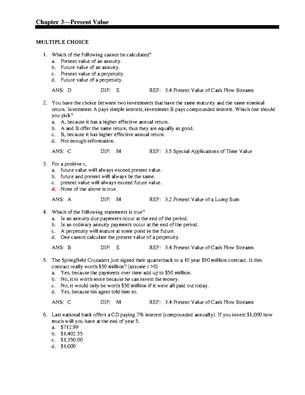 008258833 - práctica - Chapter 3—Present Value MULTIPLE CHOICE Which of ...