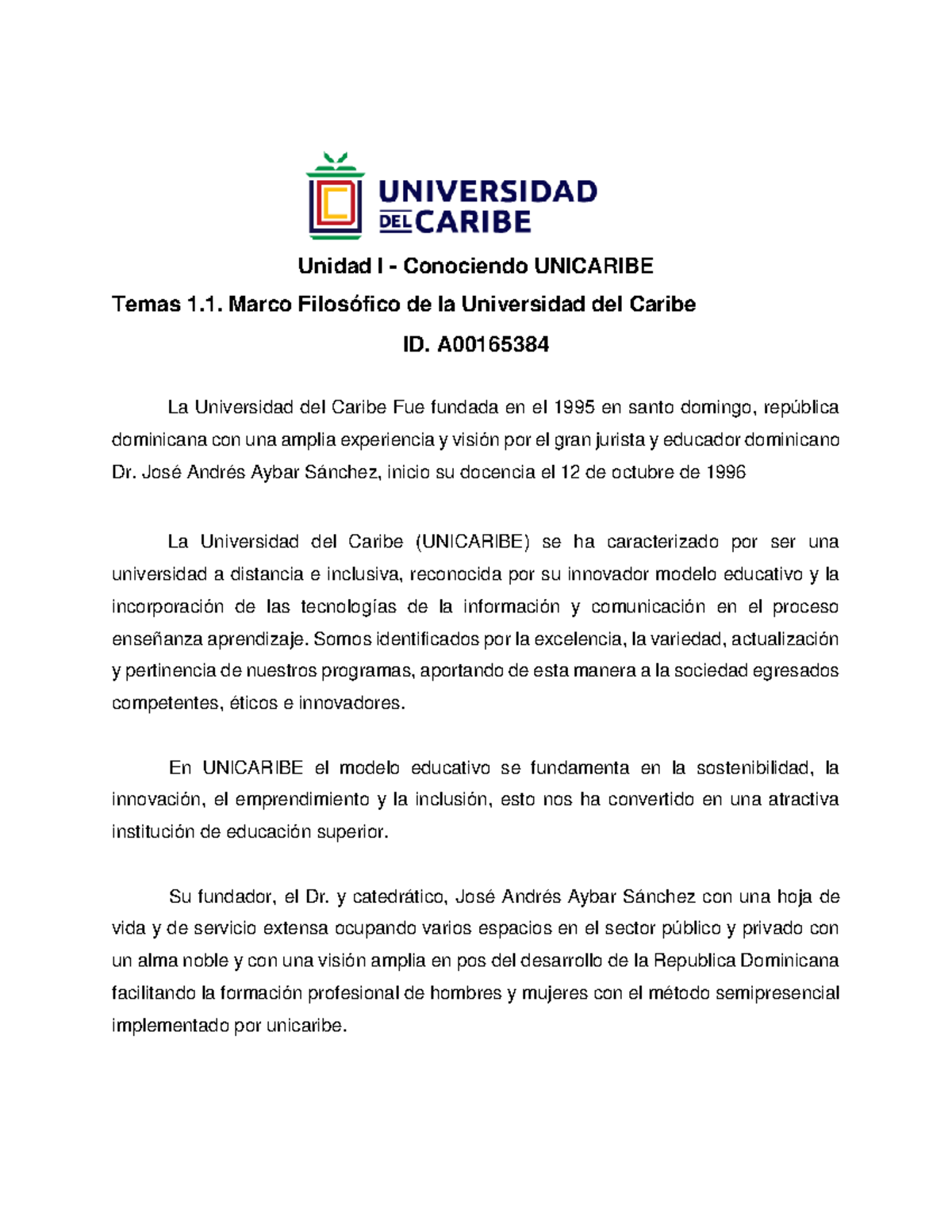 Marco filosofico - para conocer un poco mas a unicaribe - Unidad I ...