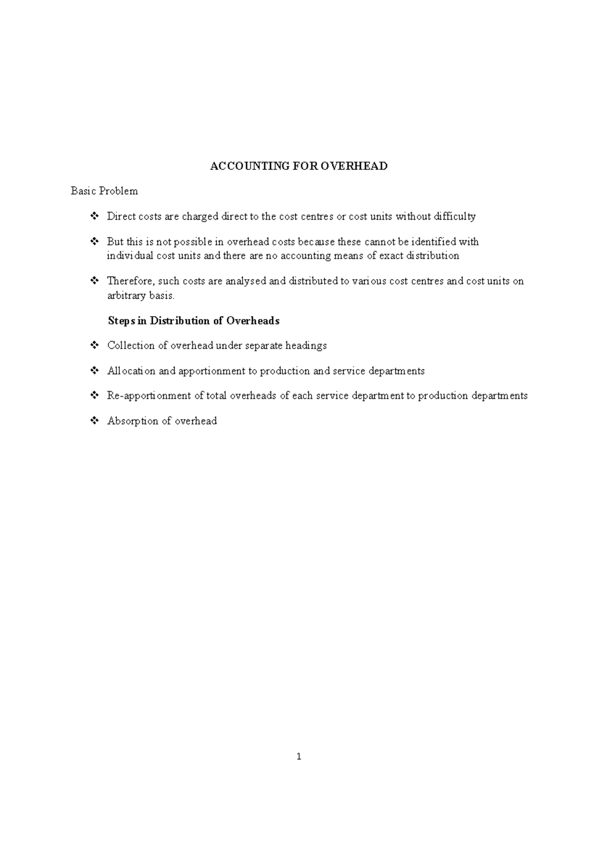Overhead Analysis - BRIEF ORIENTED NOTES FOR FINANCE AND ACCOUNTING ...