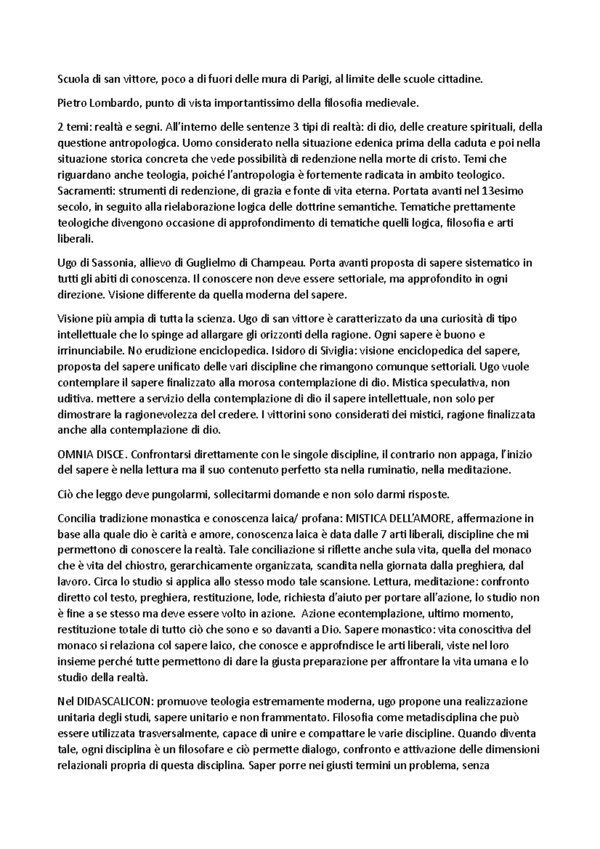 Ugo - appunti di ugo grozio filosofia medievale - Scuola di san vittore ...