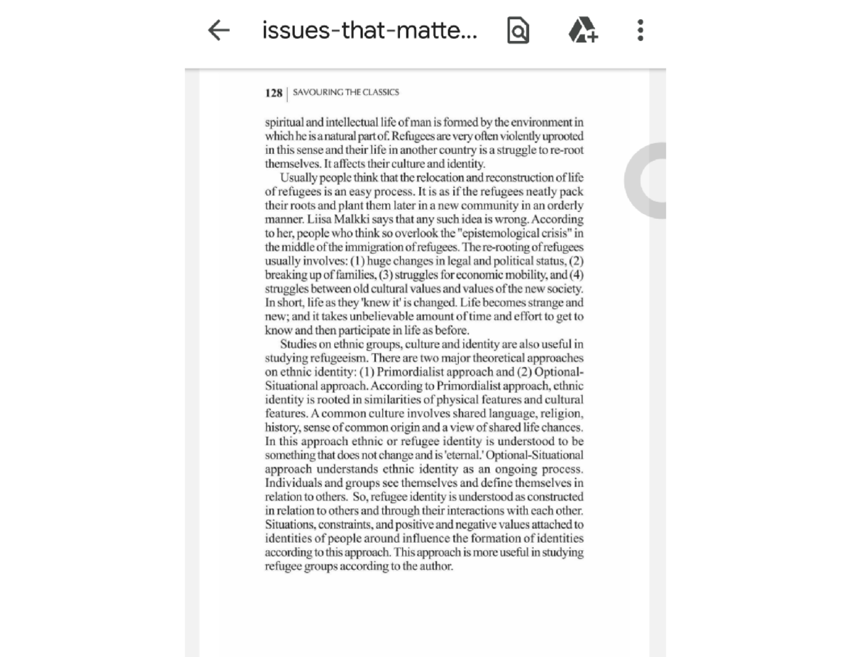 Issues that matter - Issues That Matter - Studocu