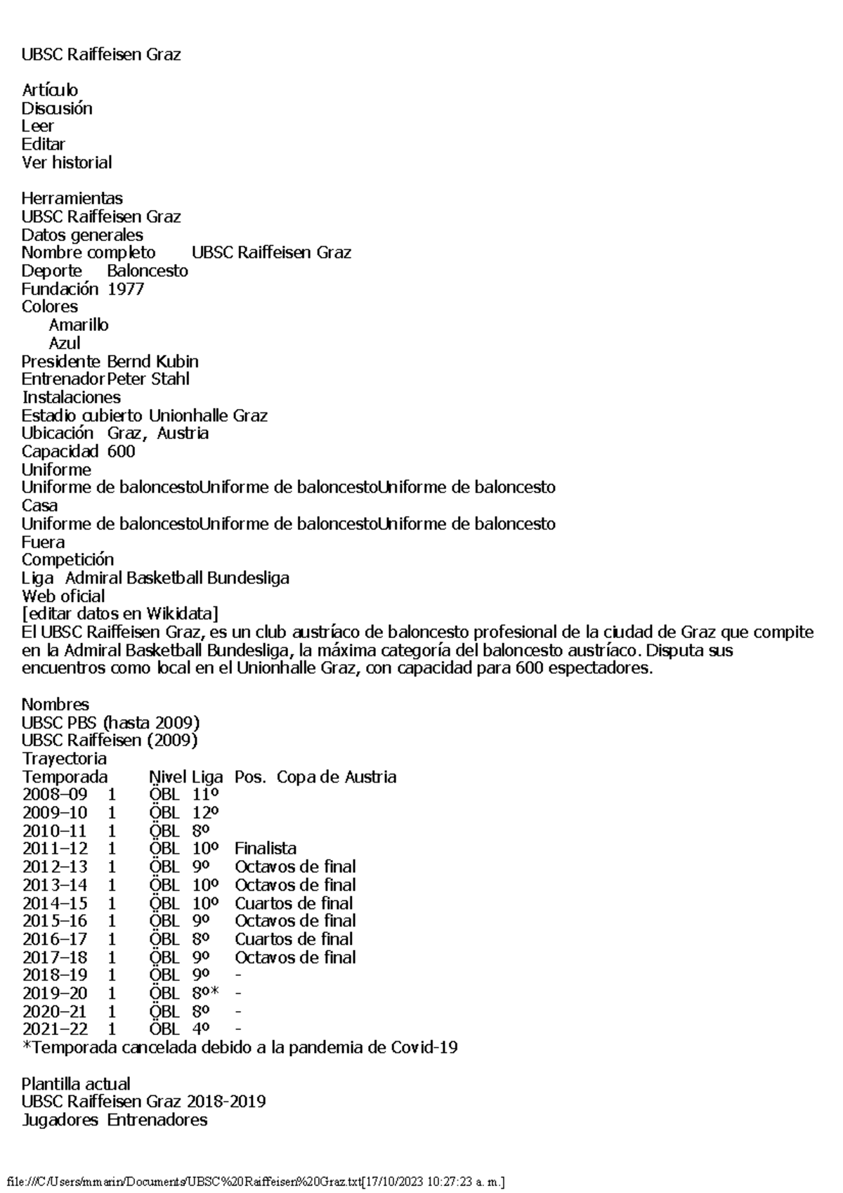 UBSC Raiffeisen Graz - ASDASDASDASDAS - file:[17/10/2023 10:27:23 a. m ...