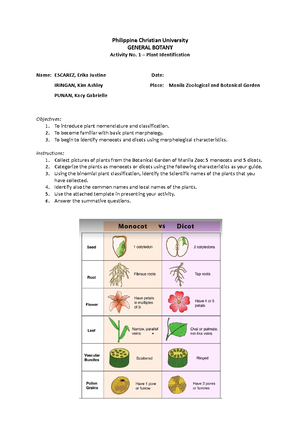 LAB01-Classification-evolsys - LABORATORY EXERCISE 1 PHYLOGENY AND ...