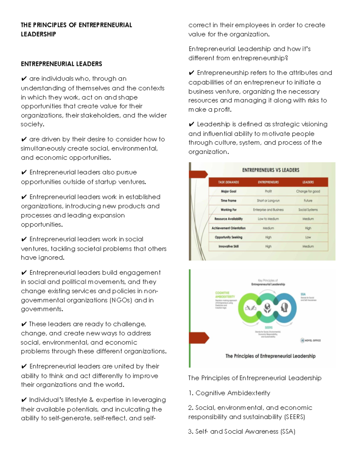 THE Principles OF Entrepreneurial Leadership - THE PRINCIPLES OF ...