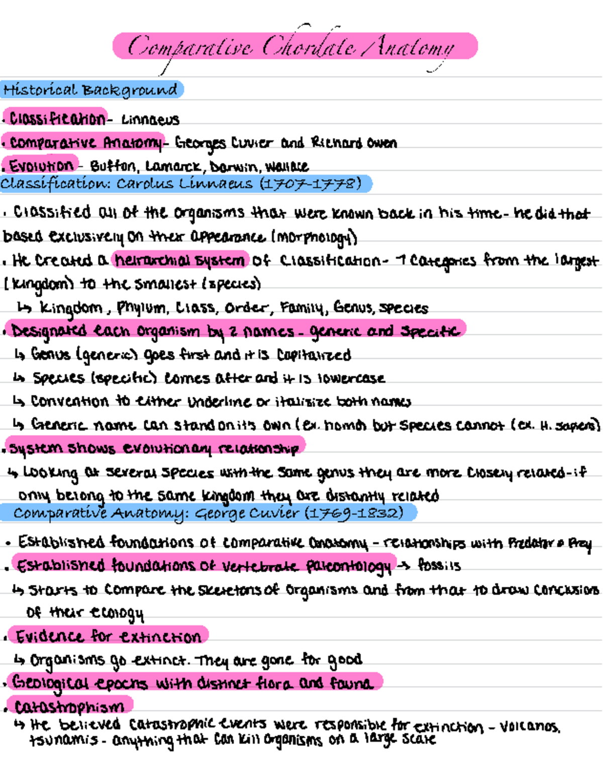 Chapter 1 Notes - Comparative Chordate Anatomy Historical Background ...