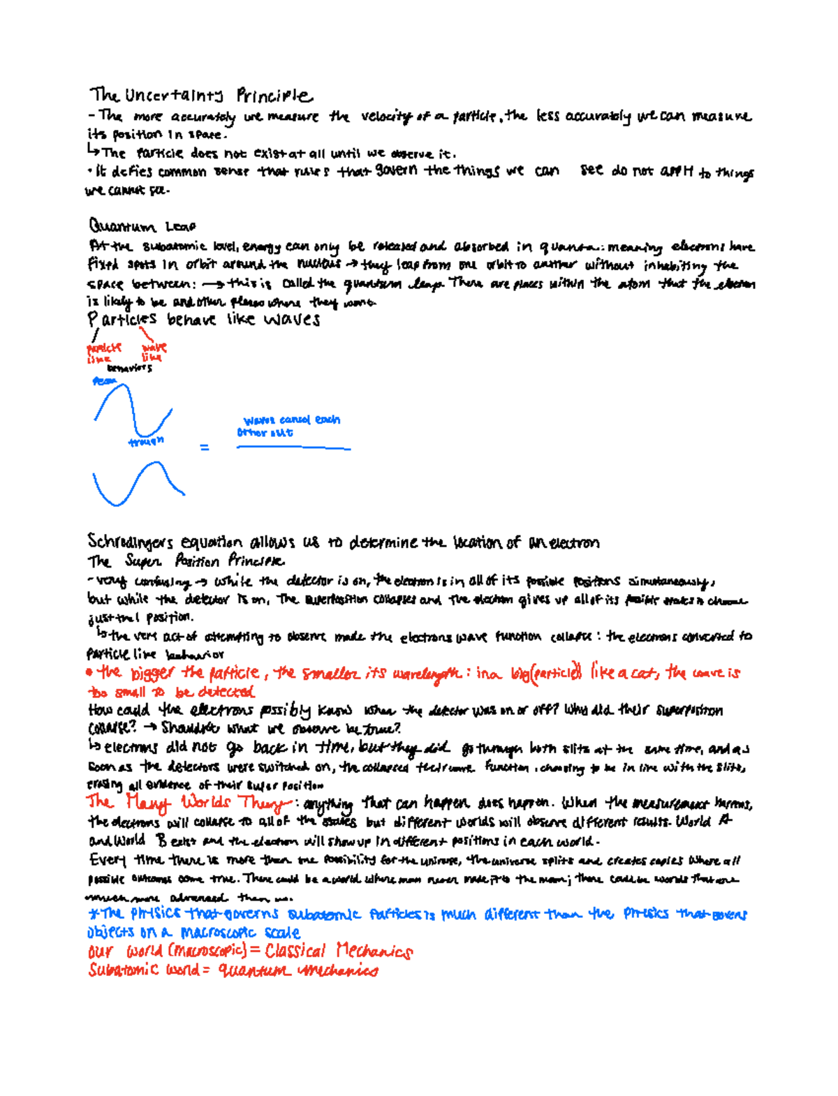 Ch 27-28 Lecture Notes - The Uncertainty Principle The more accurately ...