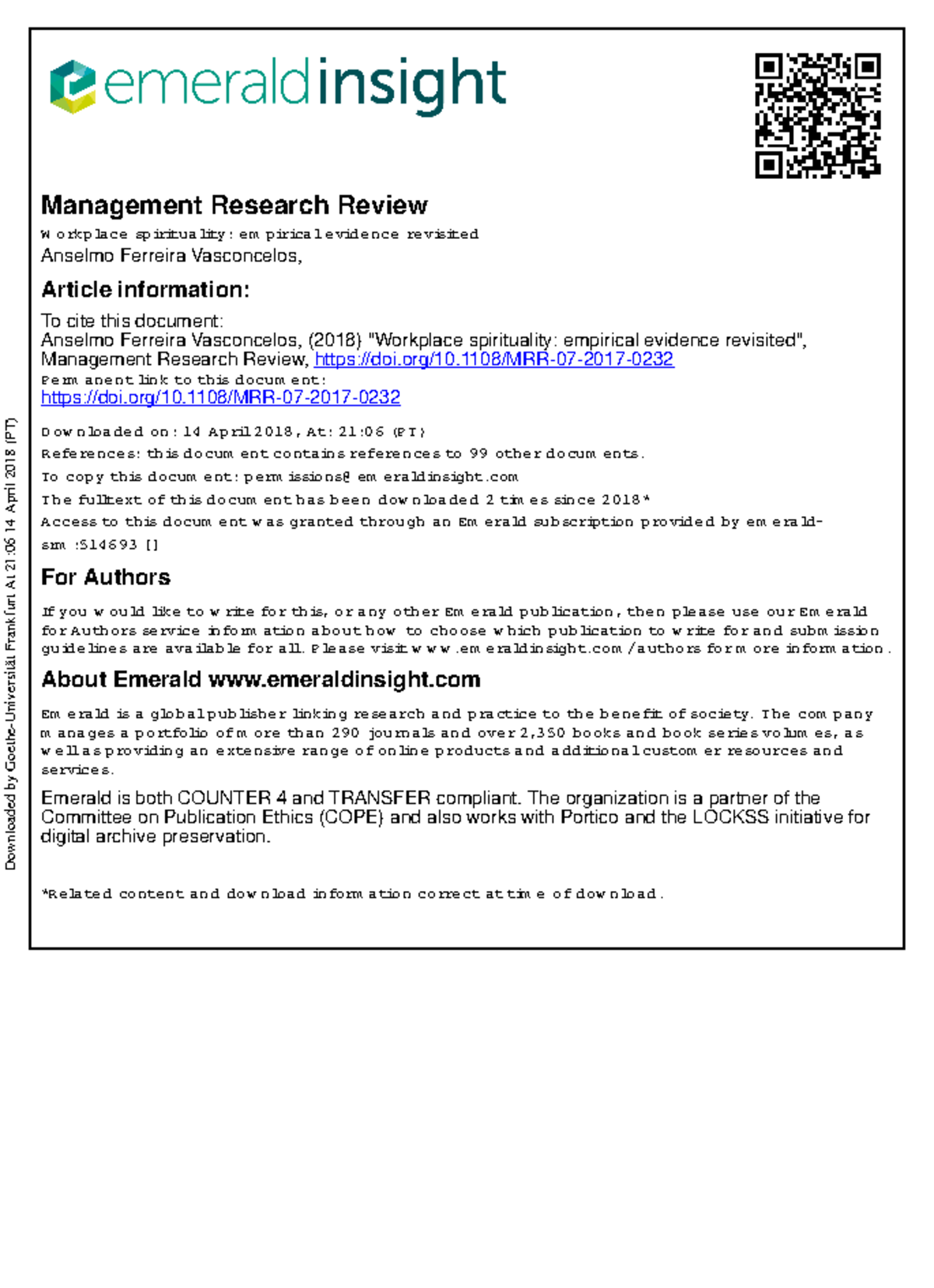 MRR 07 2017 0232 - good - Management Research Review ####### Workplace ...