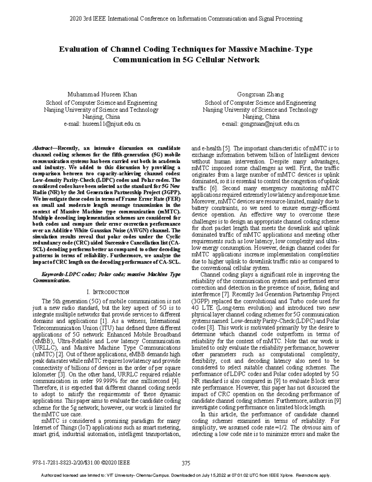 Evaluation of Channel Coding Techniques for Massive Machine-Type ...