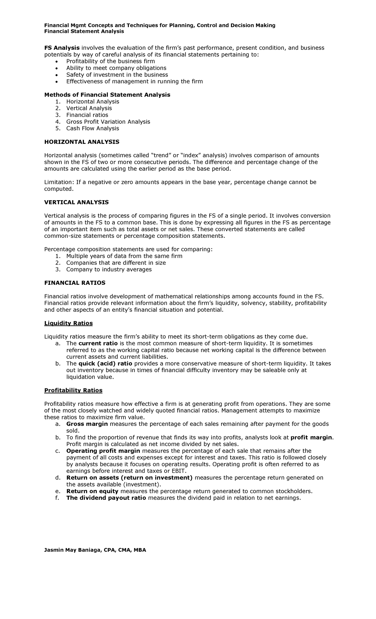 FS Analysis - Financial Statement Analysis FS Analysis involves the ...