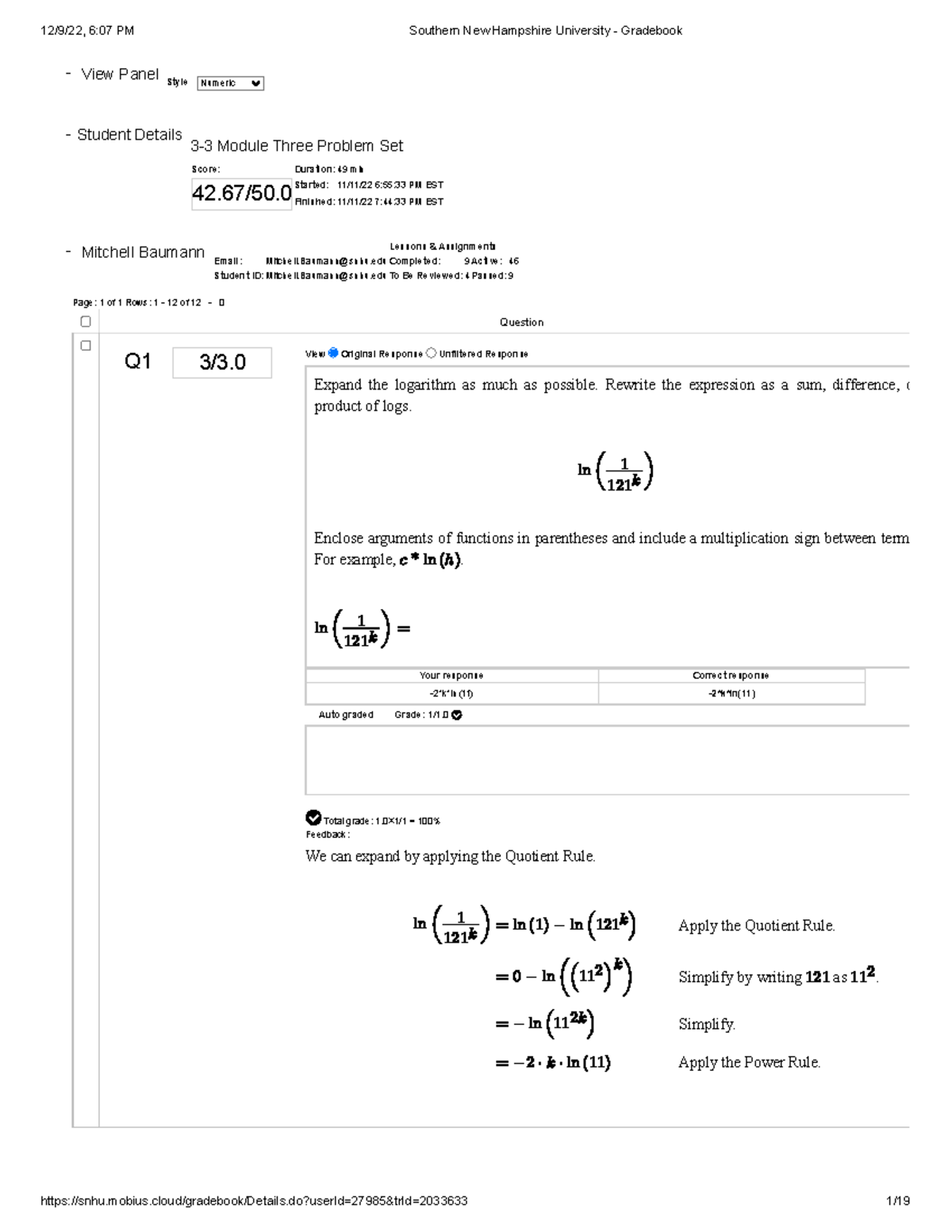 Southern New Hampshire University - 3-3 Problem Set - Page: 1 of 1 Rows ...