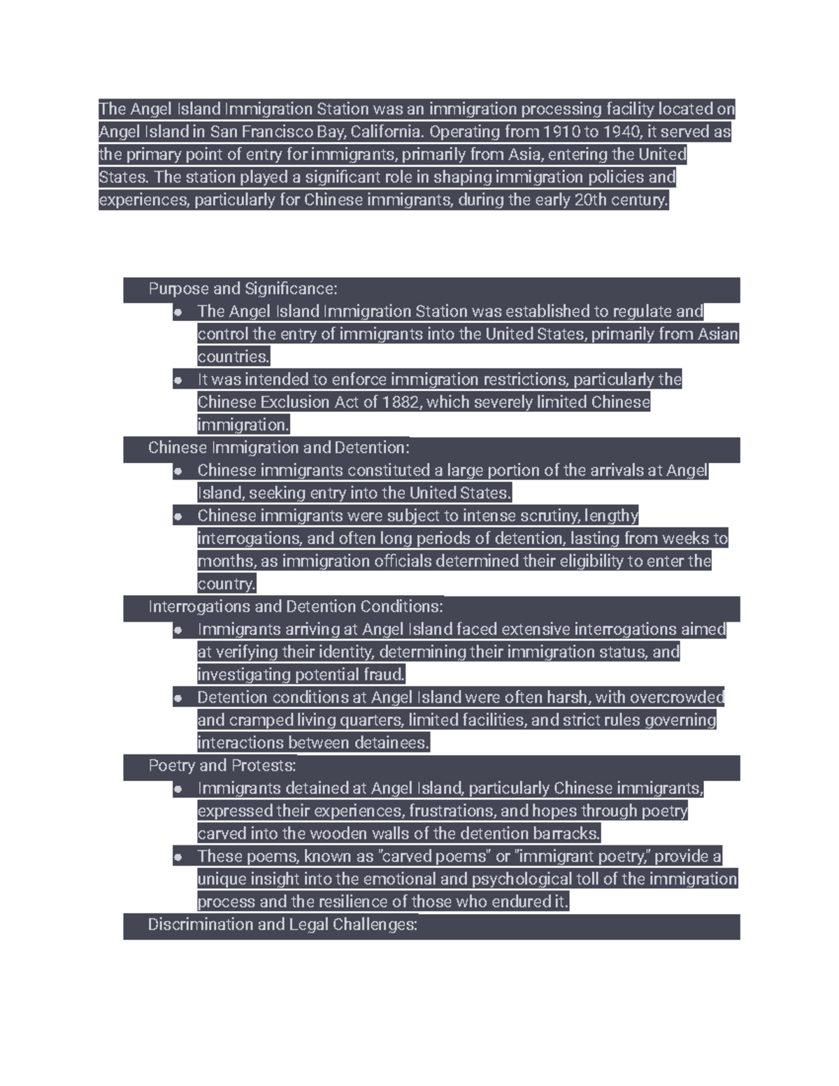 Angel Island Immigration Station - Operating from 1910 to 1940, it ...