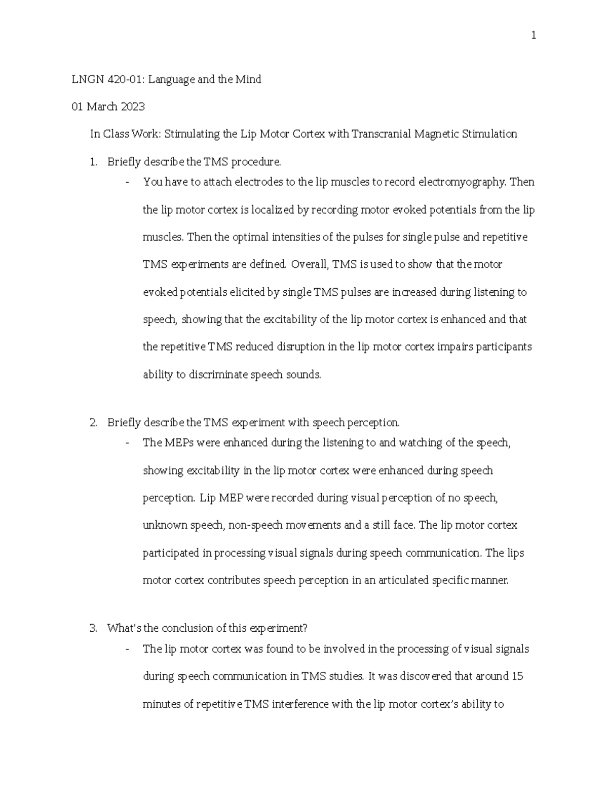 Stimulating the Lip Motor Cortex with Transcranial Magnetic Stimulation ...