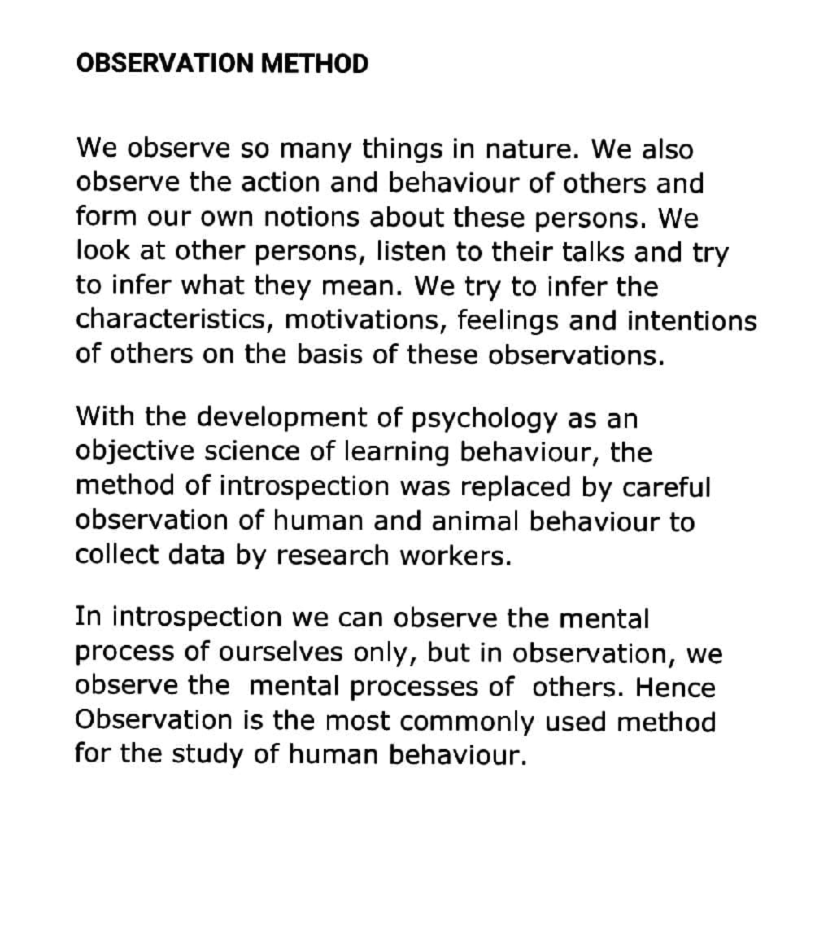 Observation Method of Psychology in Learning - Sociology - Studocu