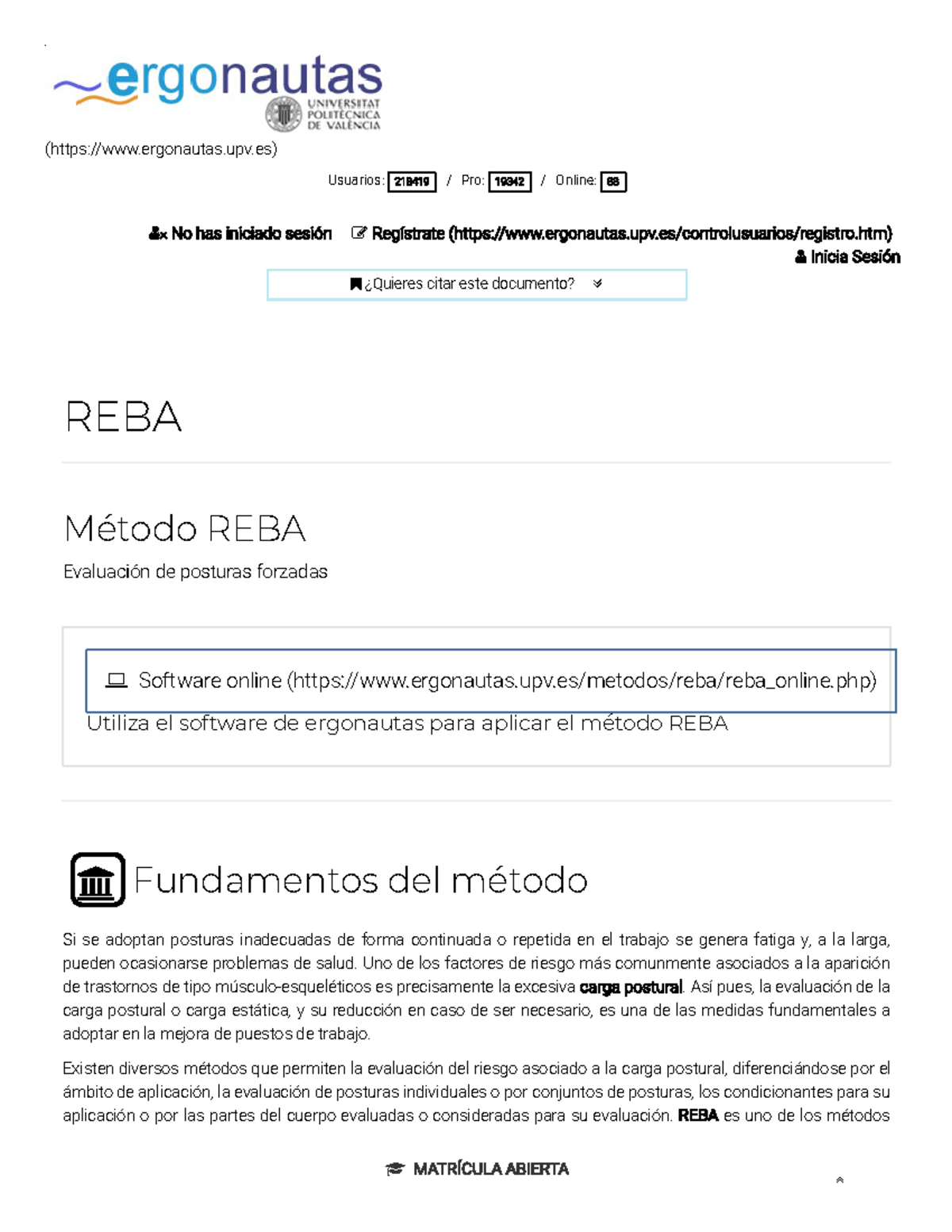Método REBA - Rapid Entire Body Assessment - (ergonautas.upv) Usuarios ...