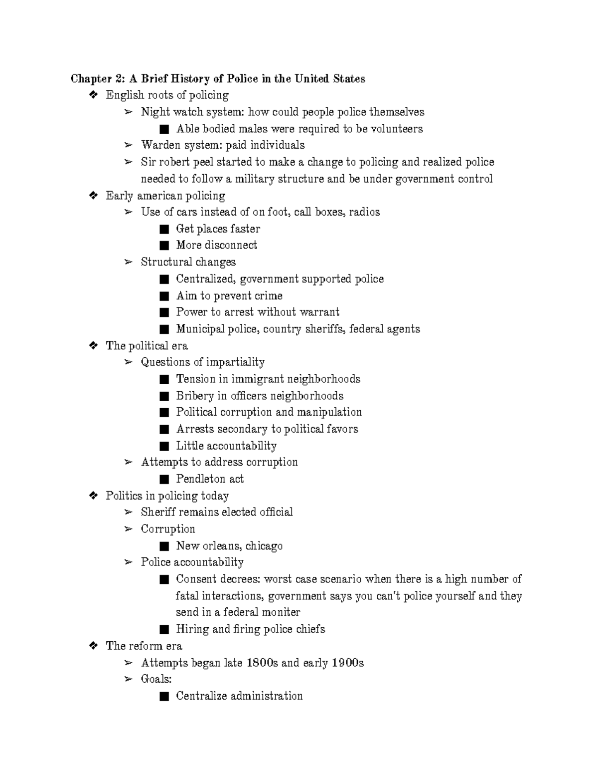 CRJU 201 9 16 21 - Prof Griffin - Chapter 2: A Brief History of Police ...