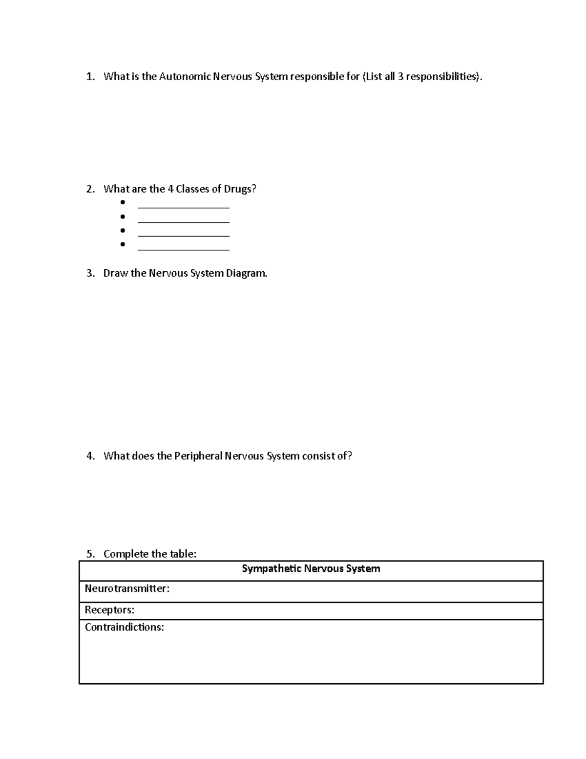 Autonomic Nervous System Guided Notes - What is the Autonomic Nervous ...