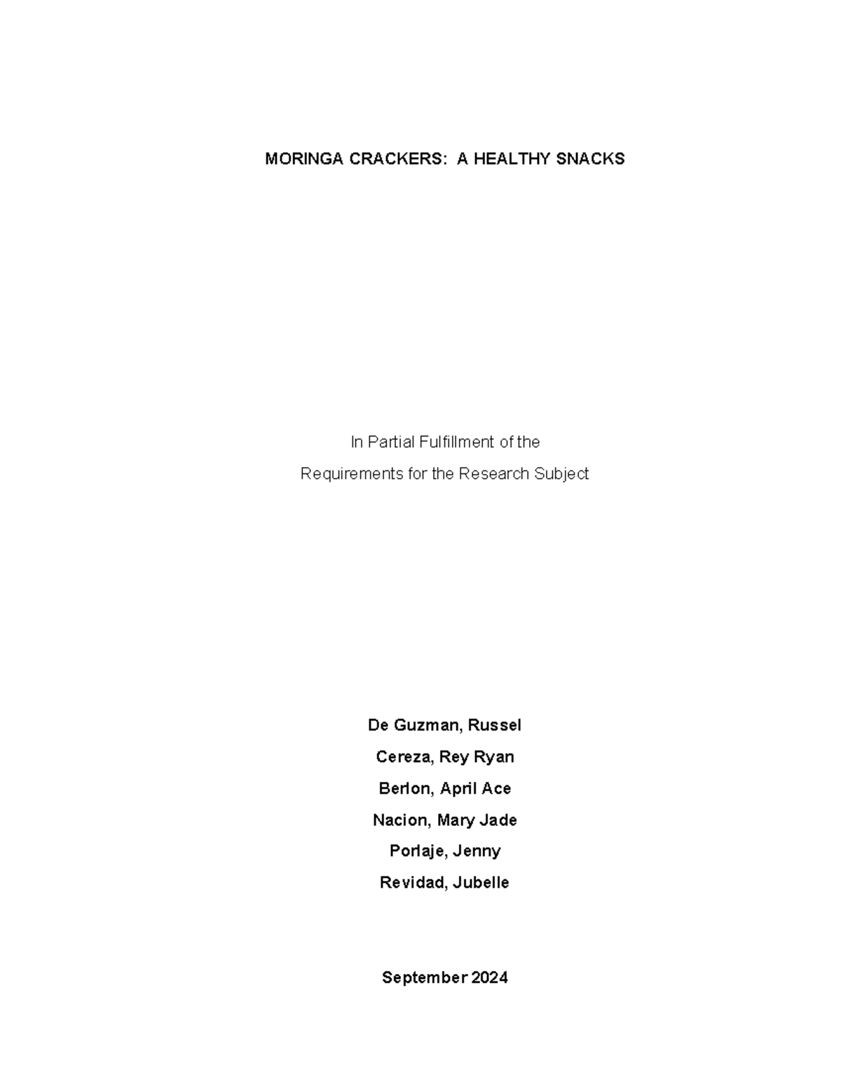 Moringa Crackers - MORINGA CRACKERS: A HEALTHY SNACKS In Partial ...