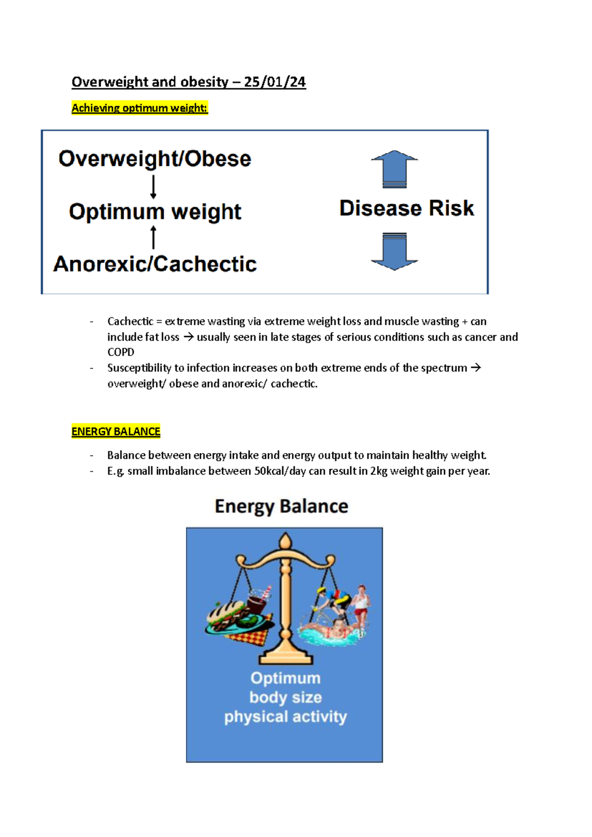 Overweight and obesity - ENERGY BALANCE - Balance between energy intake ...