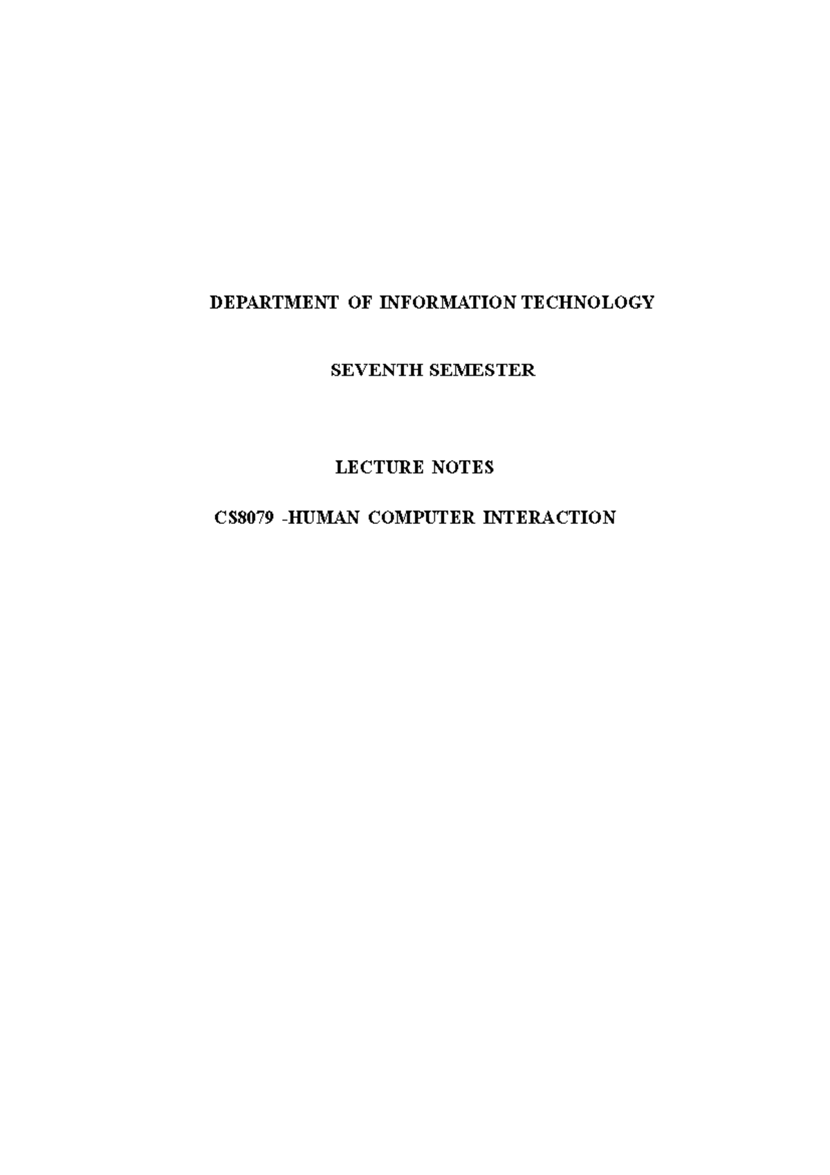 Unit 1-5 CS8079 HCI Notes anna univ - DEPARTMENT OF INFORMATION ...