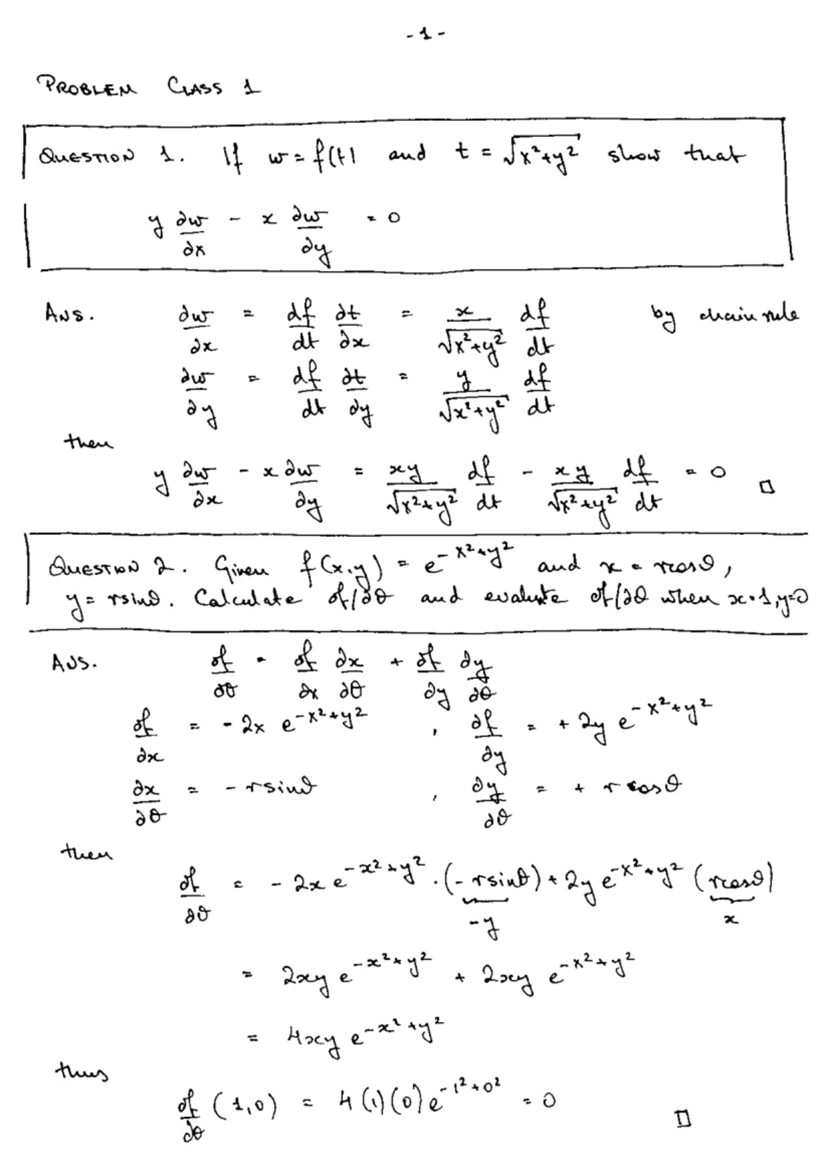 Problem Set 1 solutions and question - MATH2018 - Studocu