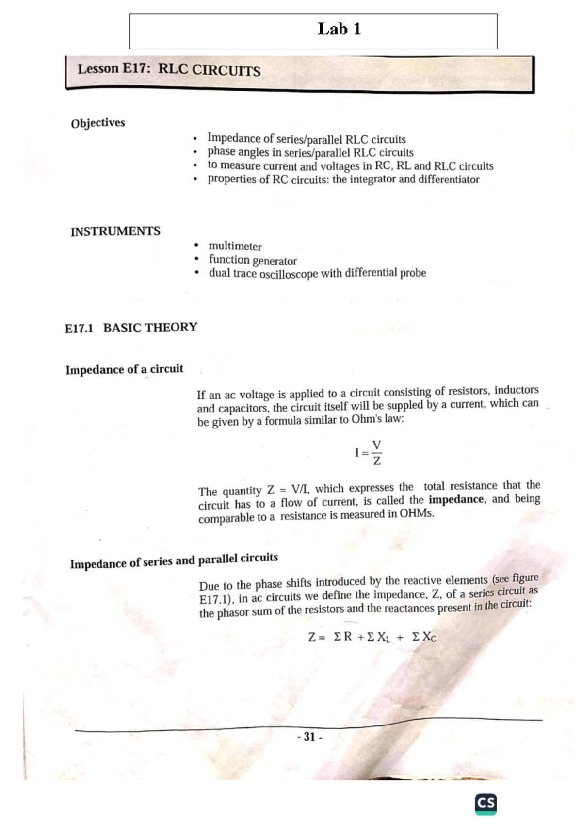 CNT 2 lab manual updated - Electrical Machines 1 - Lab Lab Lab - Studocu