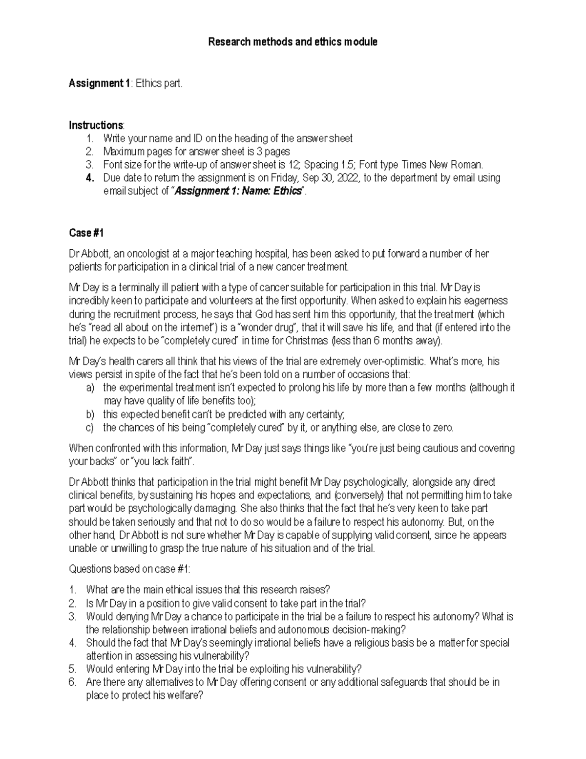 Assignment 1-3 Research methods and ethics module.pdf selomon ...