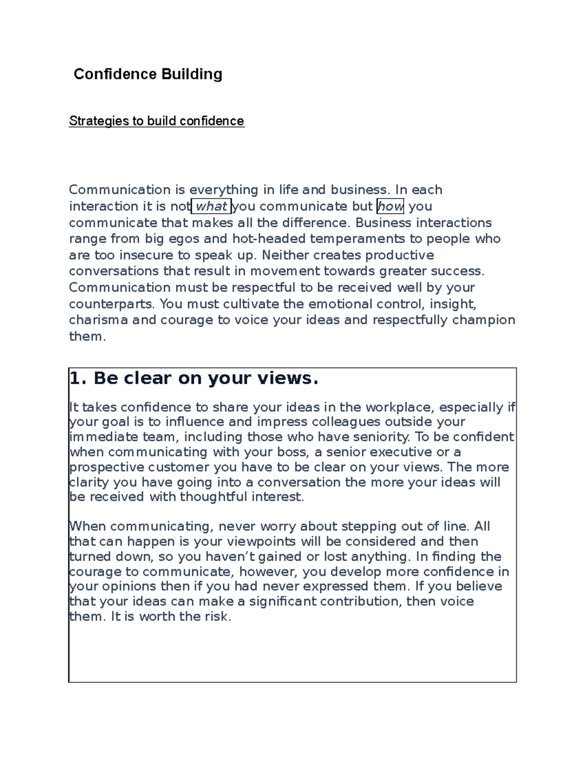 Confidence Building Skills - Confidence Building Strategies to build ...