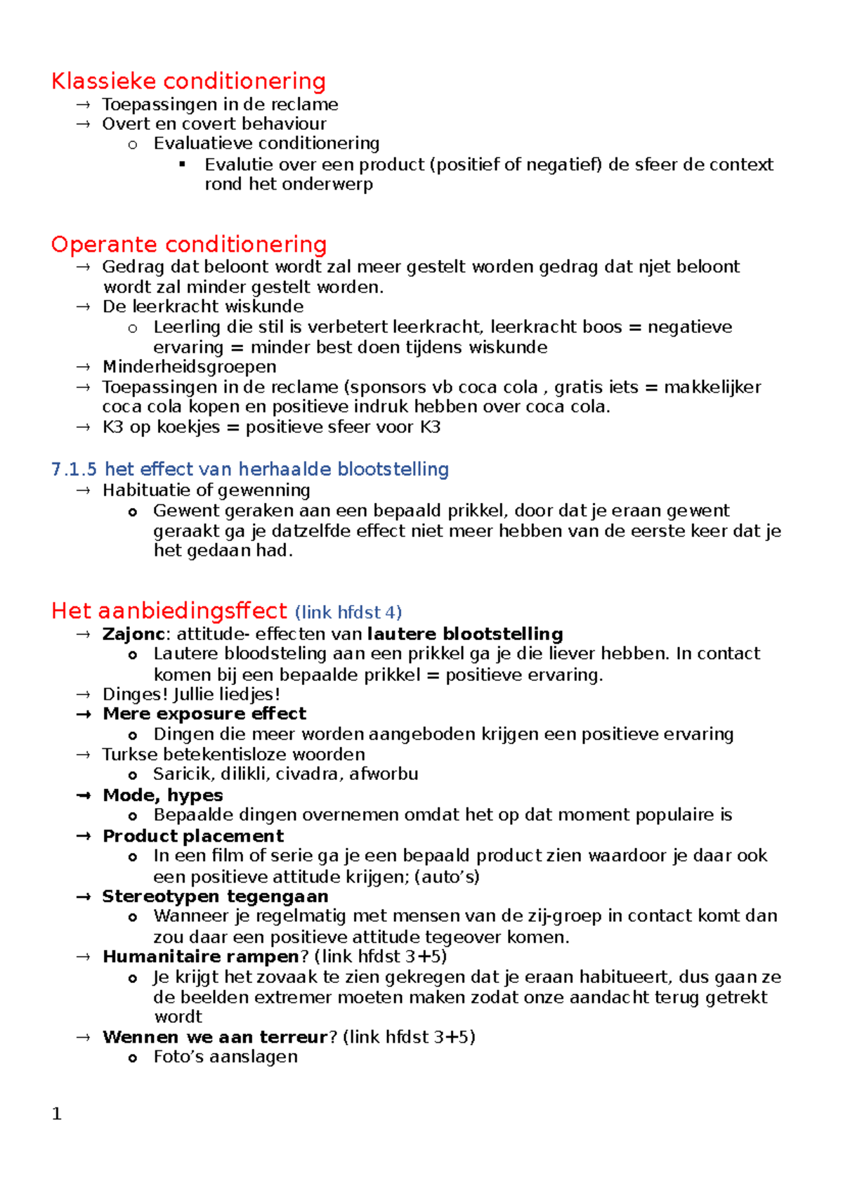 H7b - Hst7B - Klassieke conditionering Toepassingen in de reclame Overt ...